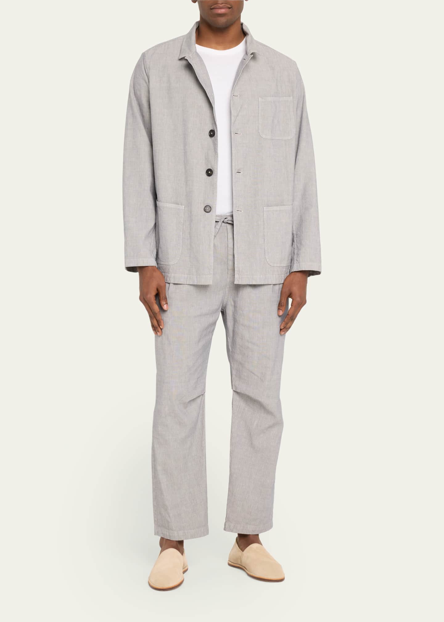 Massimo Alba Men's Cotton-Linen Stripe Overshirt - Bergdorf Goodman