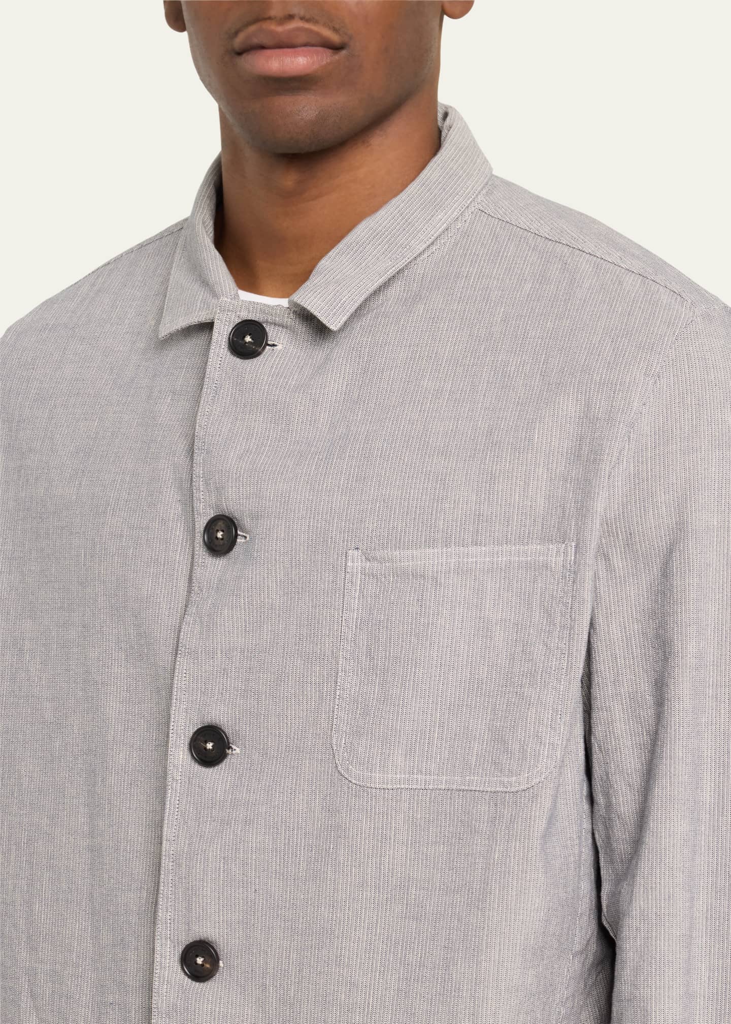 Massimo Alba Men's Cotton-Linen Stripe Overshirt - Bergdorf Goodman