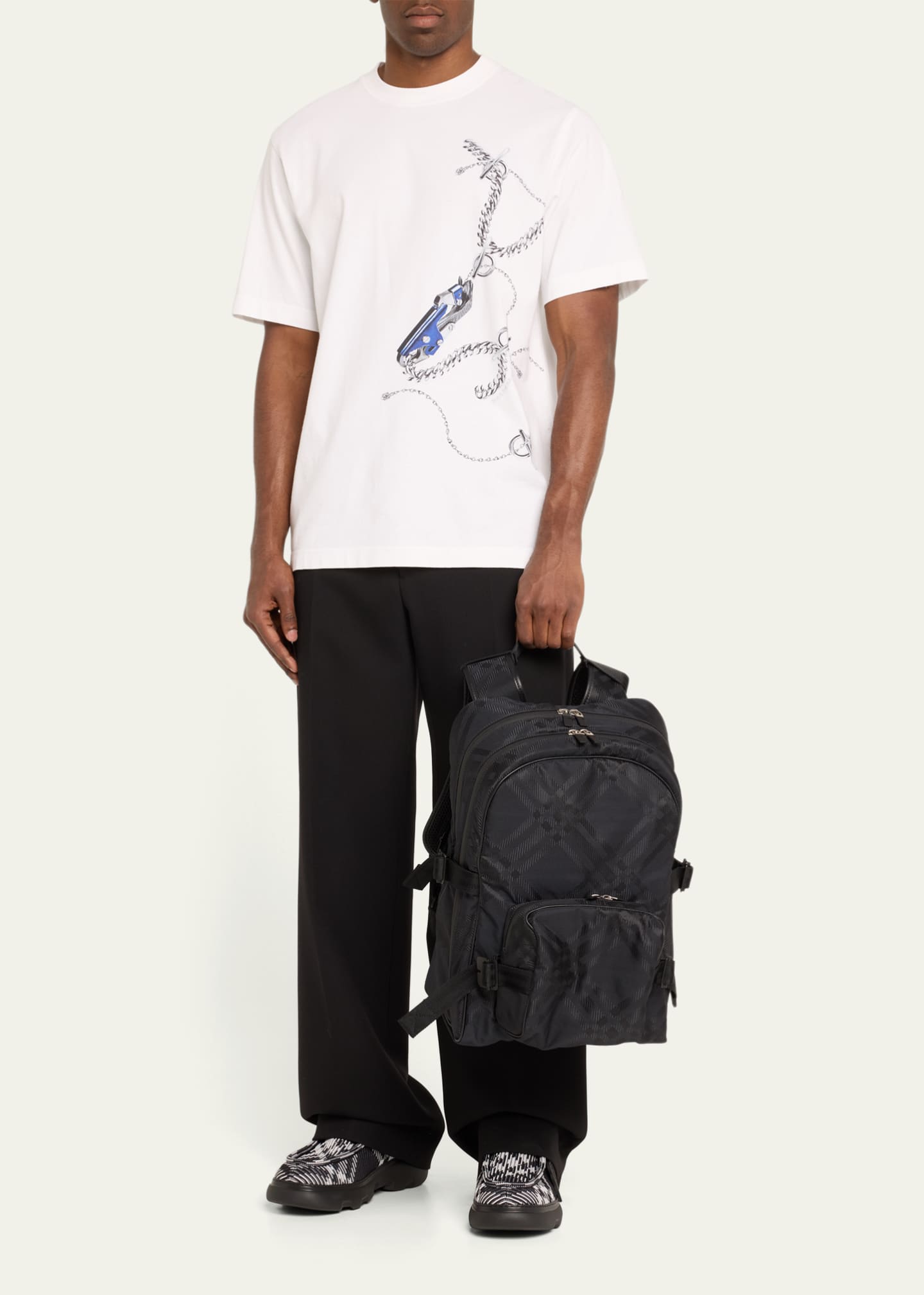 Burberry Men's Nylon Jacquard Check Backpack - Bergdorf Goodman