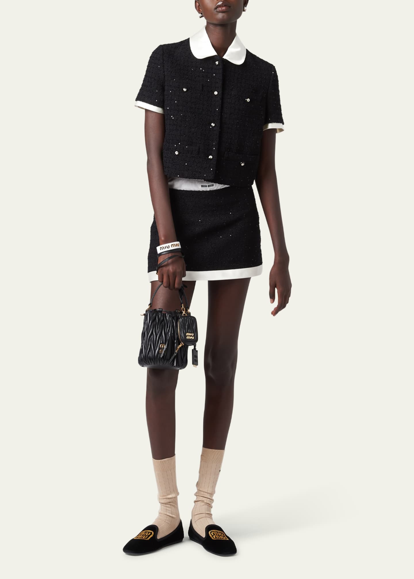 Miu Miu Sequined Mini Skirt - Bergdorf Goodman