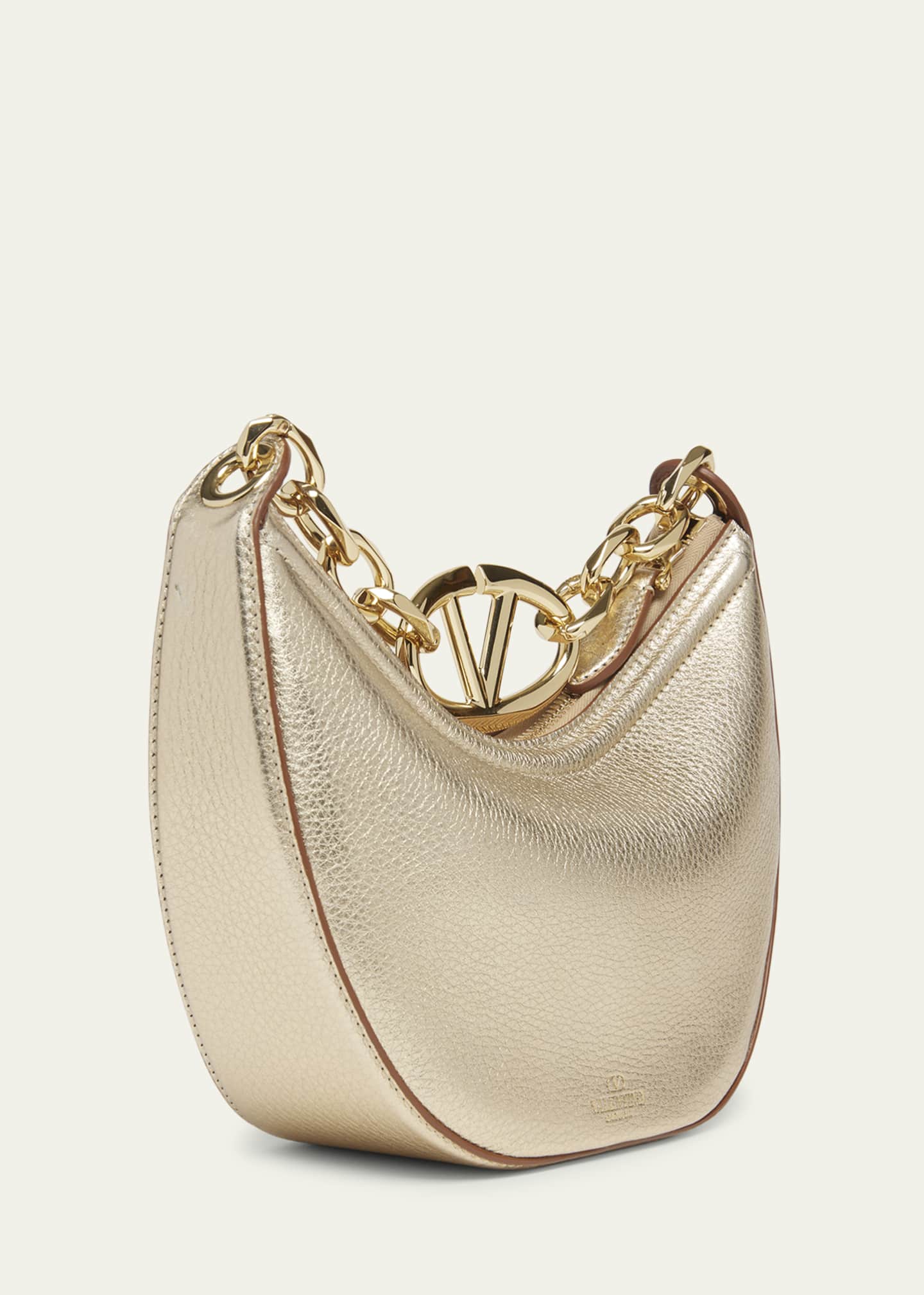 Valentino Garavani Mini VLOGO Moon Metallic Hobo Bag - Bergdorf Goodman