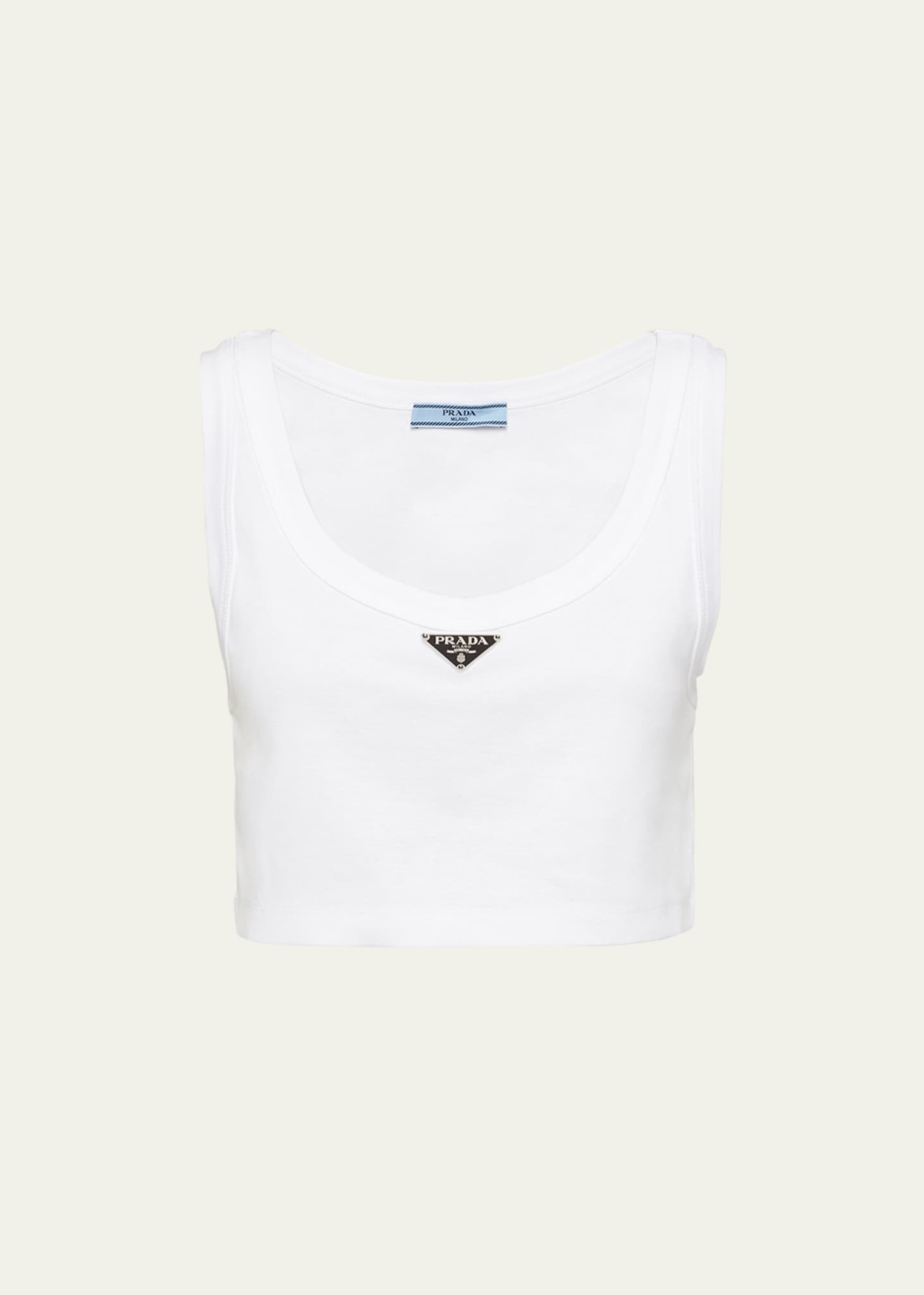 Prada Jersey Cropped Tank Top - Bergdorf Goodman