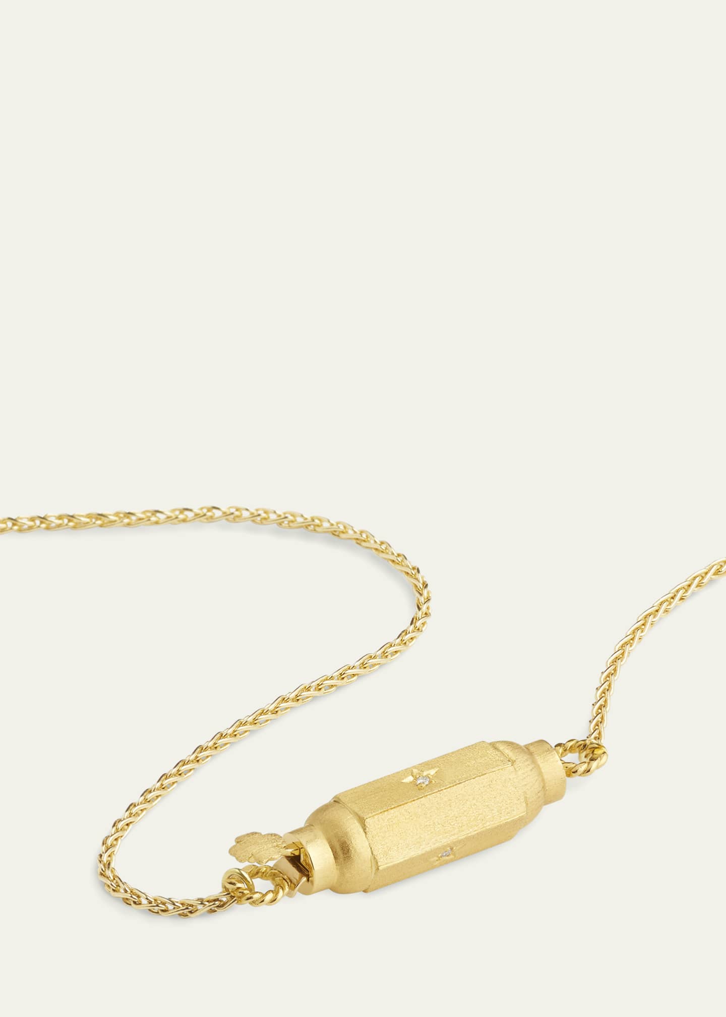 Marie Lichtenberg 18K Yellow Gold Micro Coco Diamond Locket Necklace ...