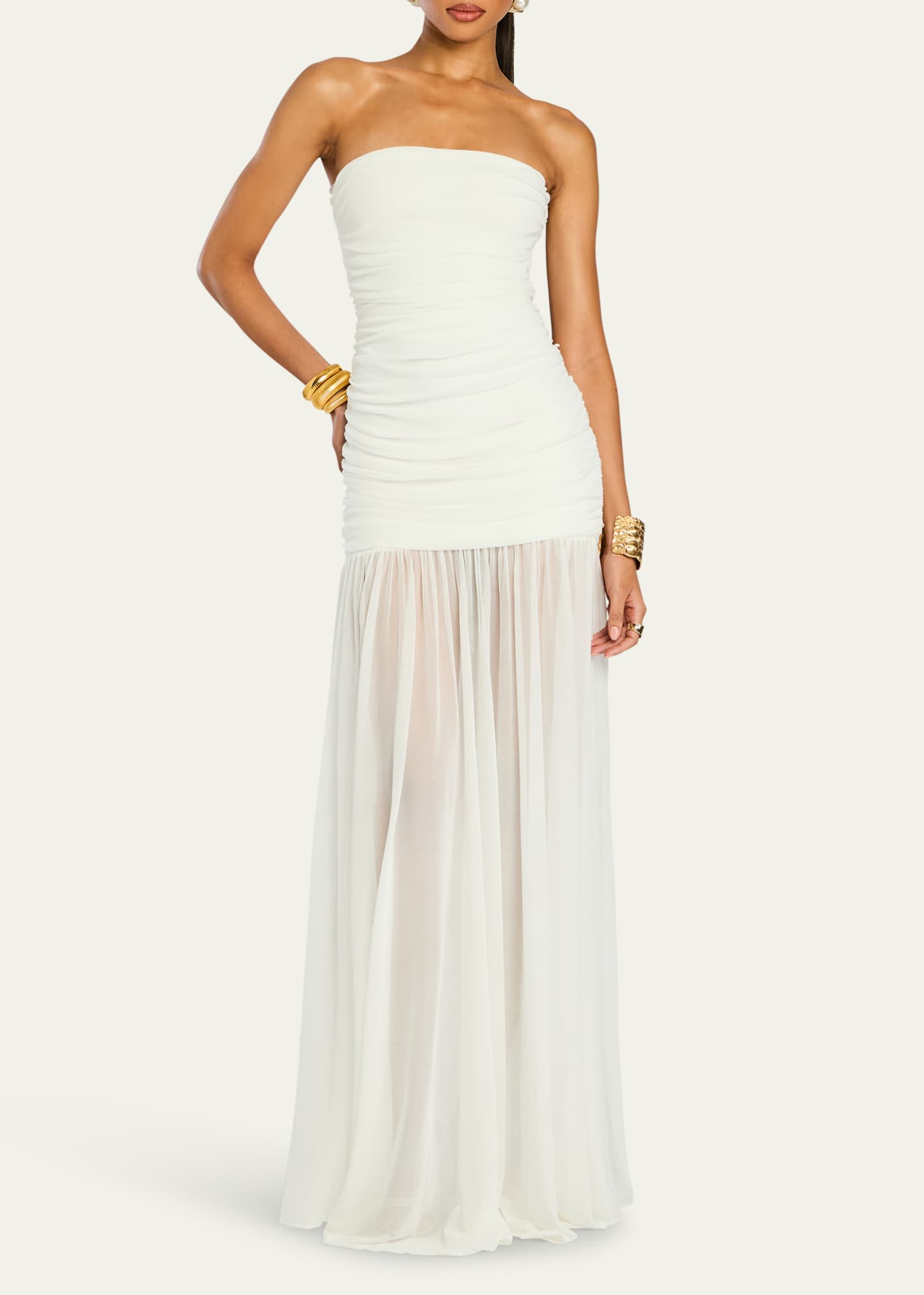 Retrofete Adele Ruched Strapless Maxi Dress - Bergdorf Goodman