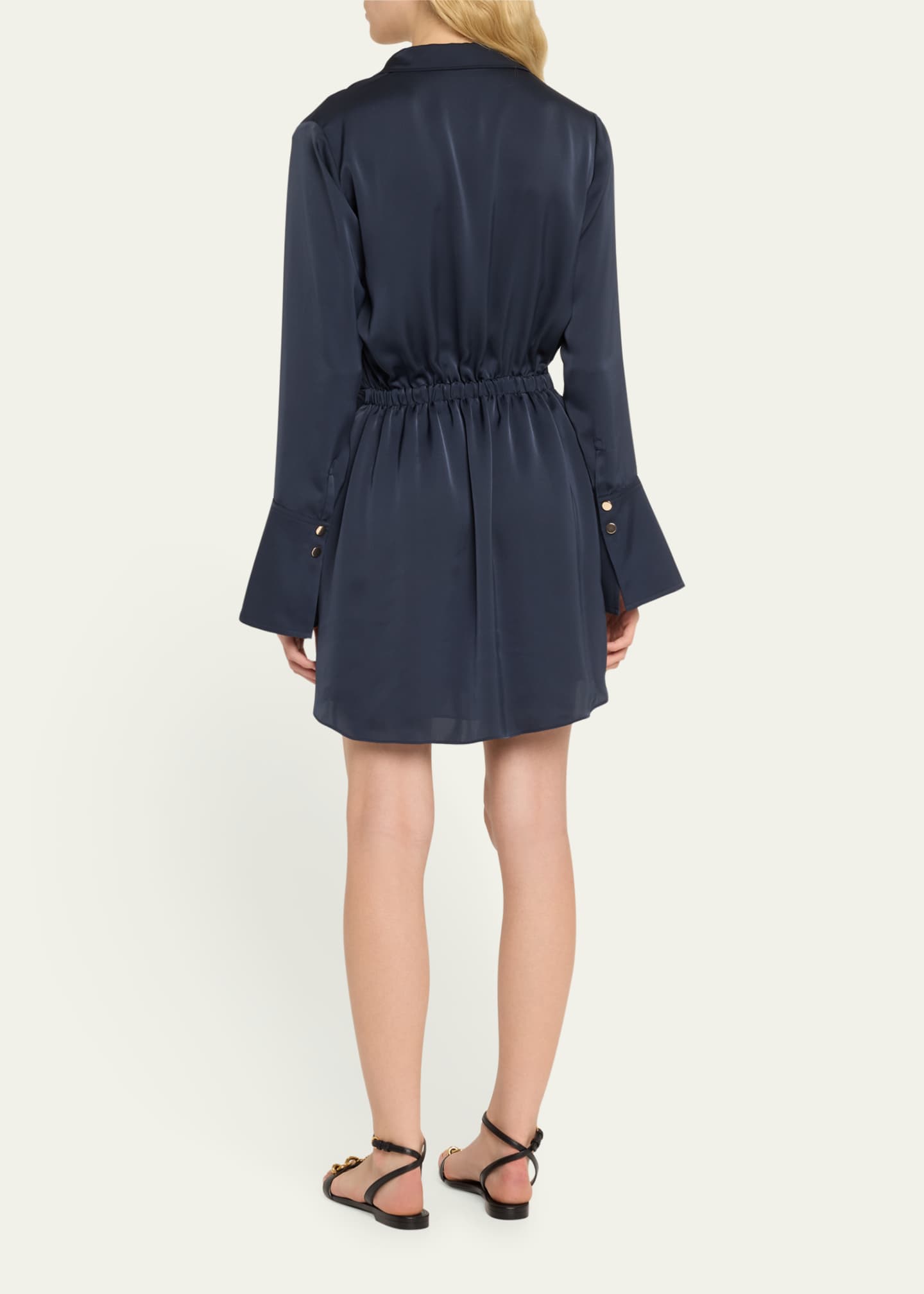 Ramy Brook Katelyn Satin Mini Shirtdress - Bergdorf Goodman