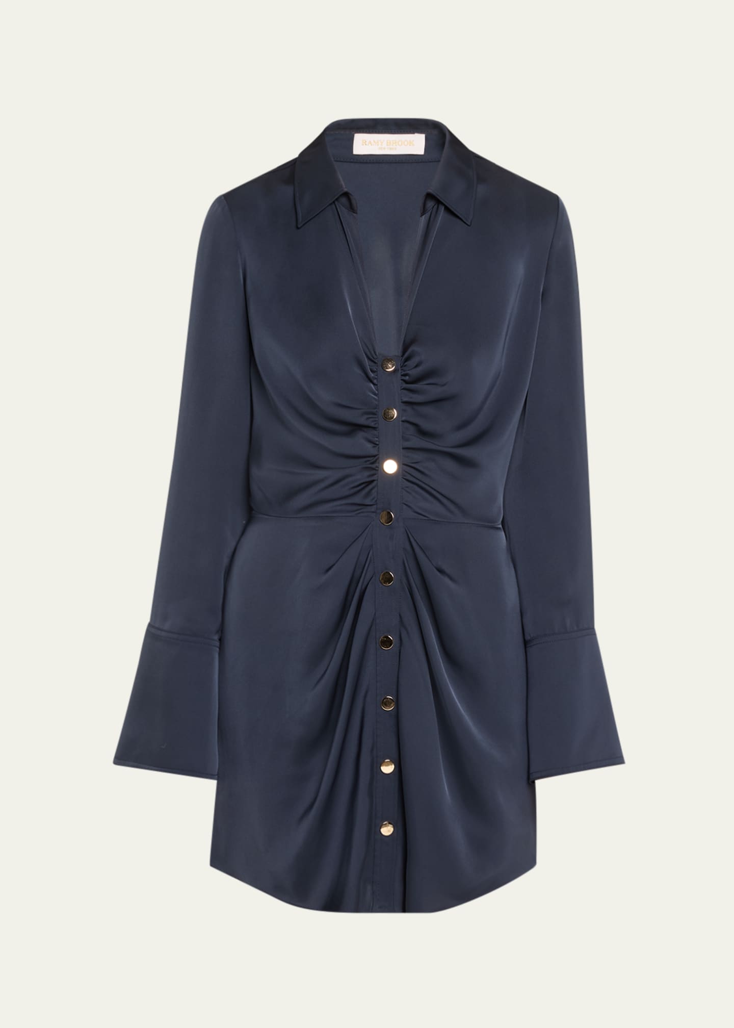 Ramy Brook Katelyn Satin Mini Shirtdress - Bergdorf Goodman