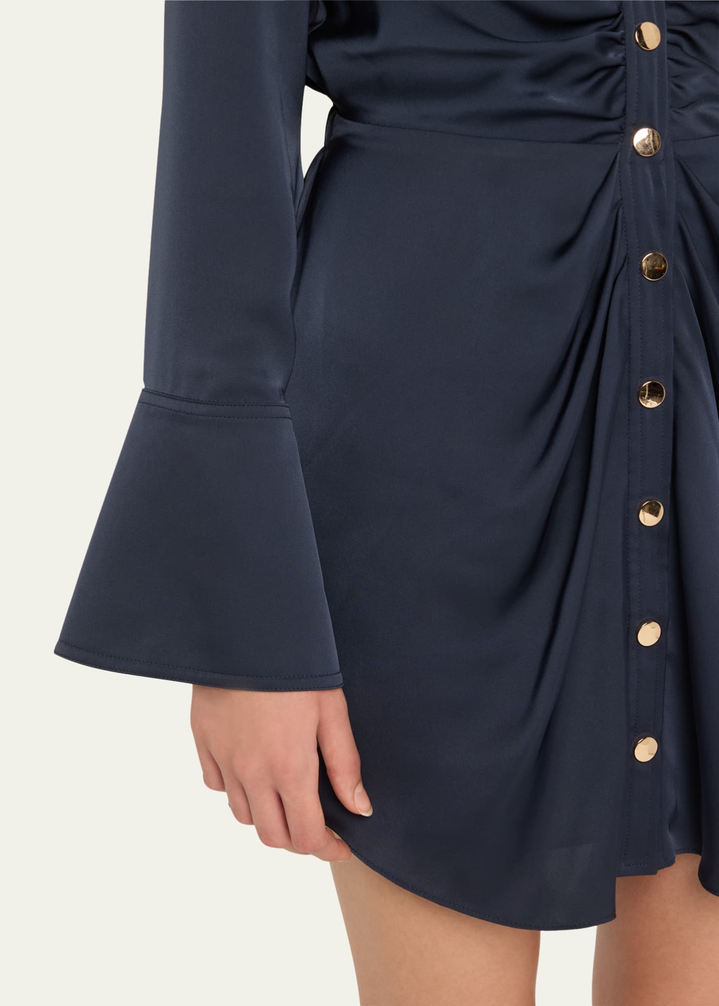 Ramy Brook Katelyn Satin Mini Shirtdress - Bergdorf Goodman