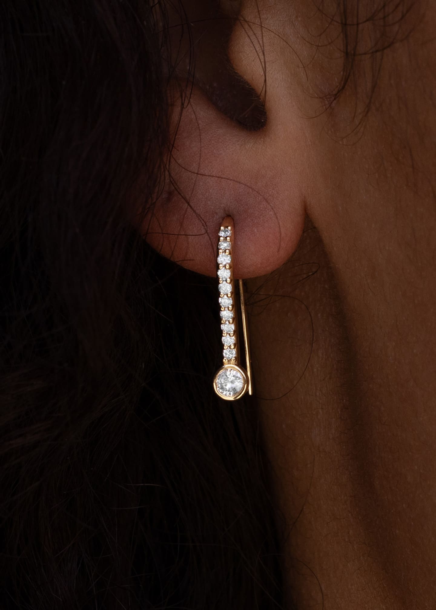 Sheryl Lowe 14K Diamond Bezel French Hook Earrings - Bergdorf Goodman