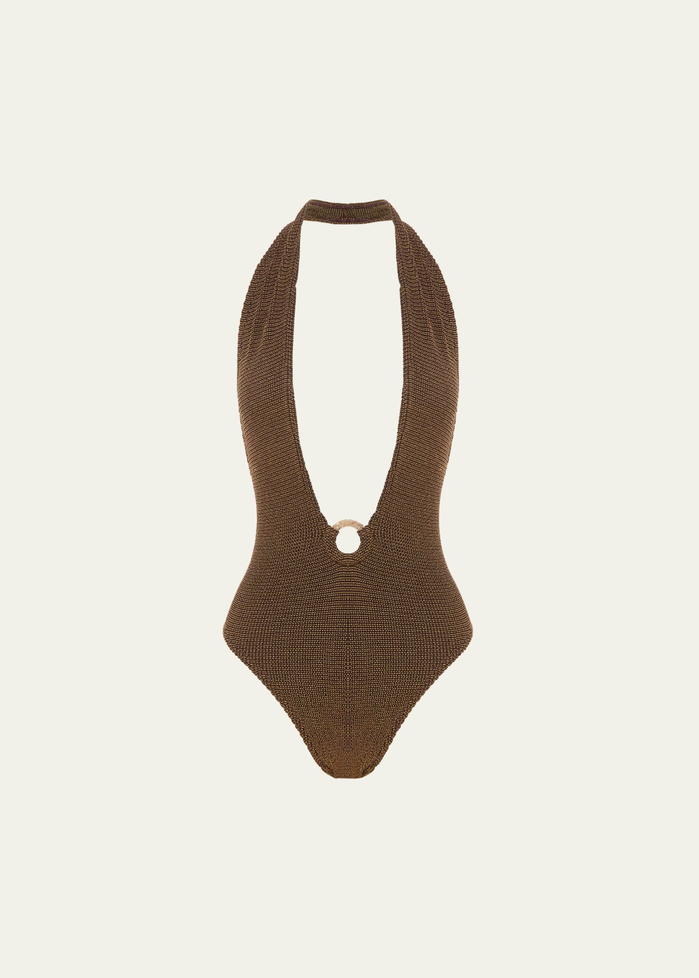 bond-eye swim Tatiana Plunging Halter One-Piece Swimsuit - Bergdorf Goodman
