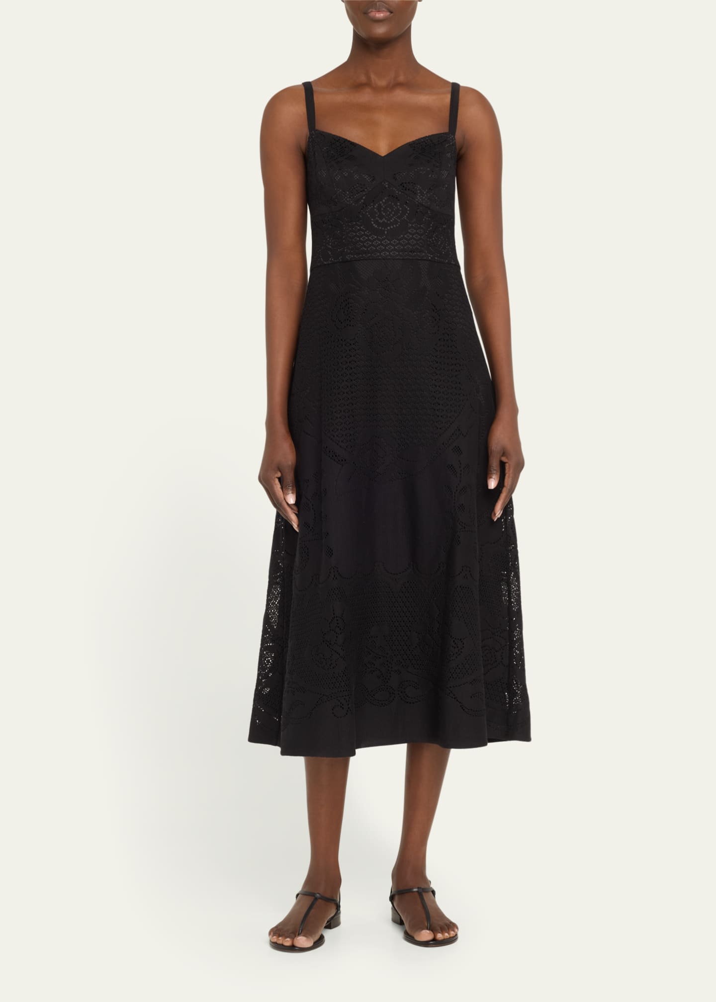 Kobi Halperin Willow Floral Lace Sweetheart Midi Dress - Bergdorf Goodman