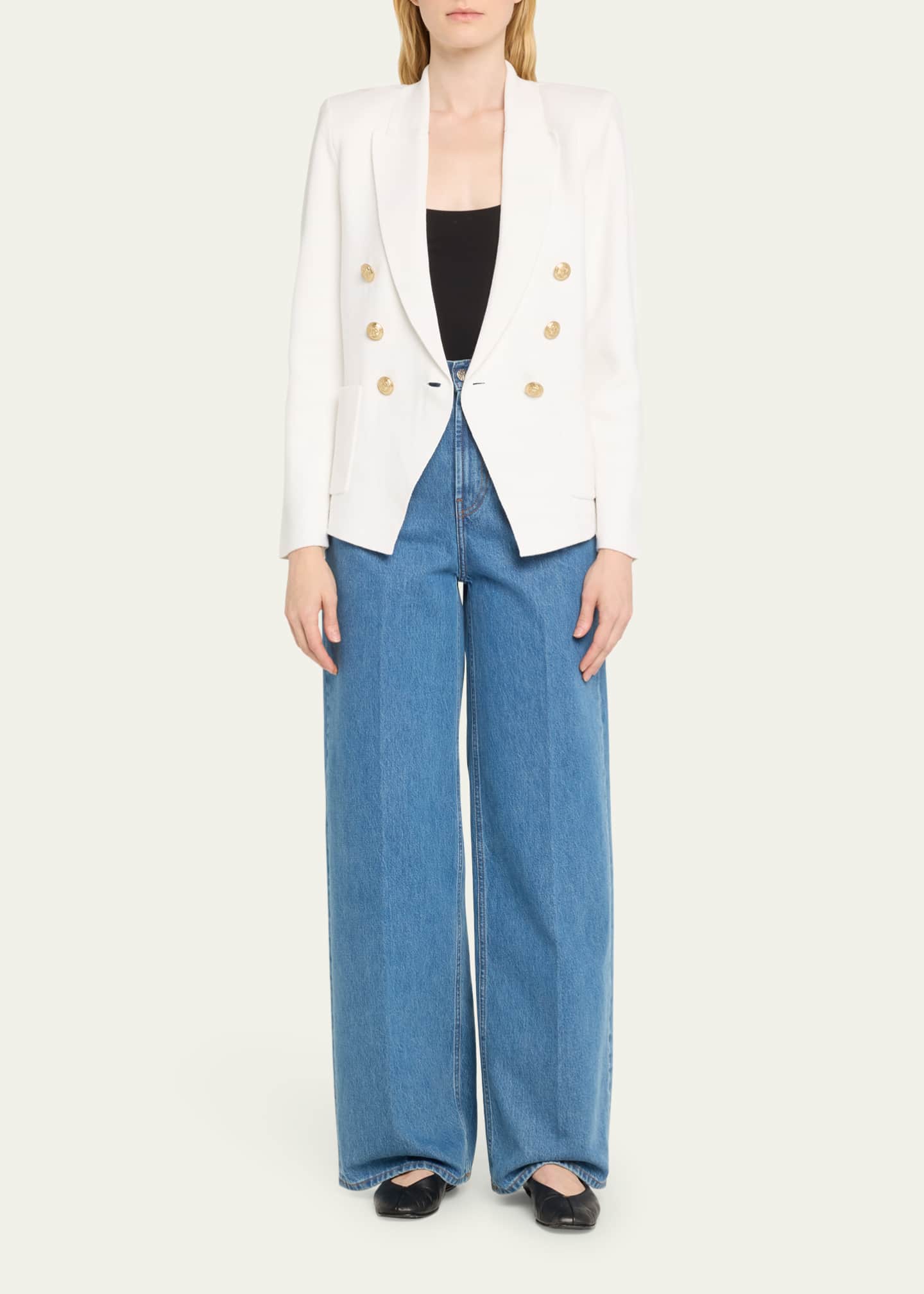 L'Agence Kenzie Knit Double-Breasted Blazer - Bergdorf Goodman