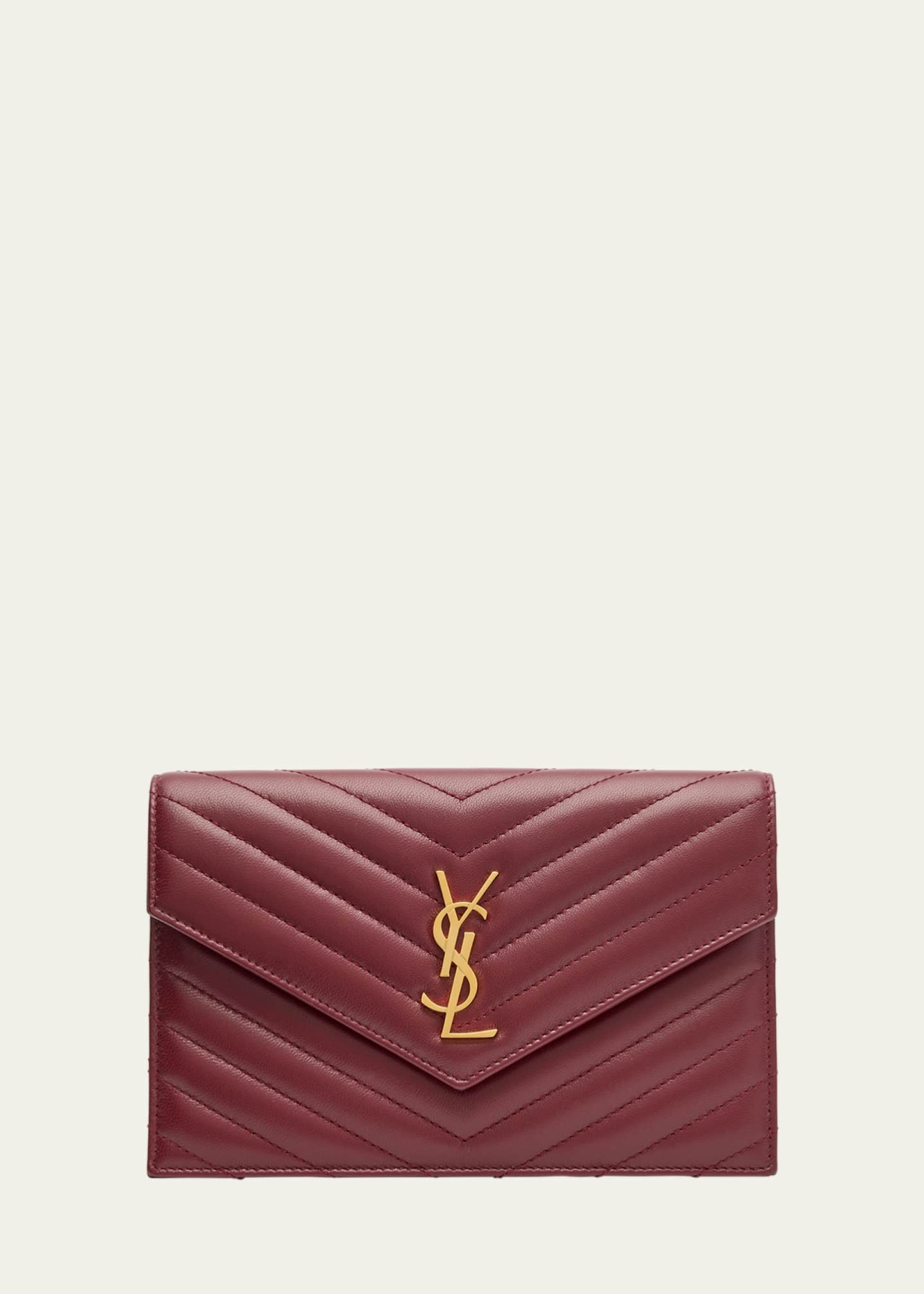 Saint Laurent Small YSL Wallet on Chain in Quilted Leather - Bergdorf ...