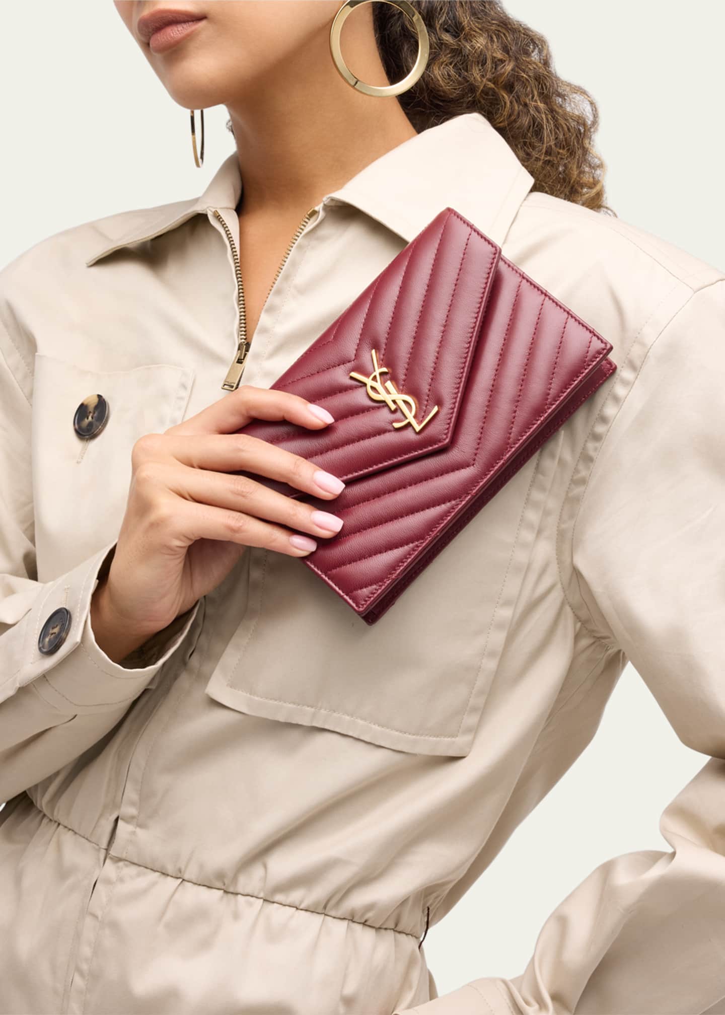 Saint Laurent Small YSL Wallet on Chain in Quilted Leather - Bergdorf ...