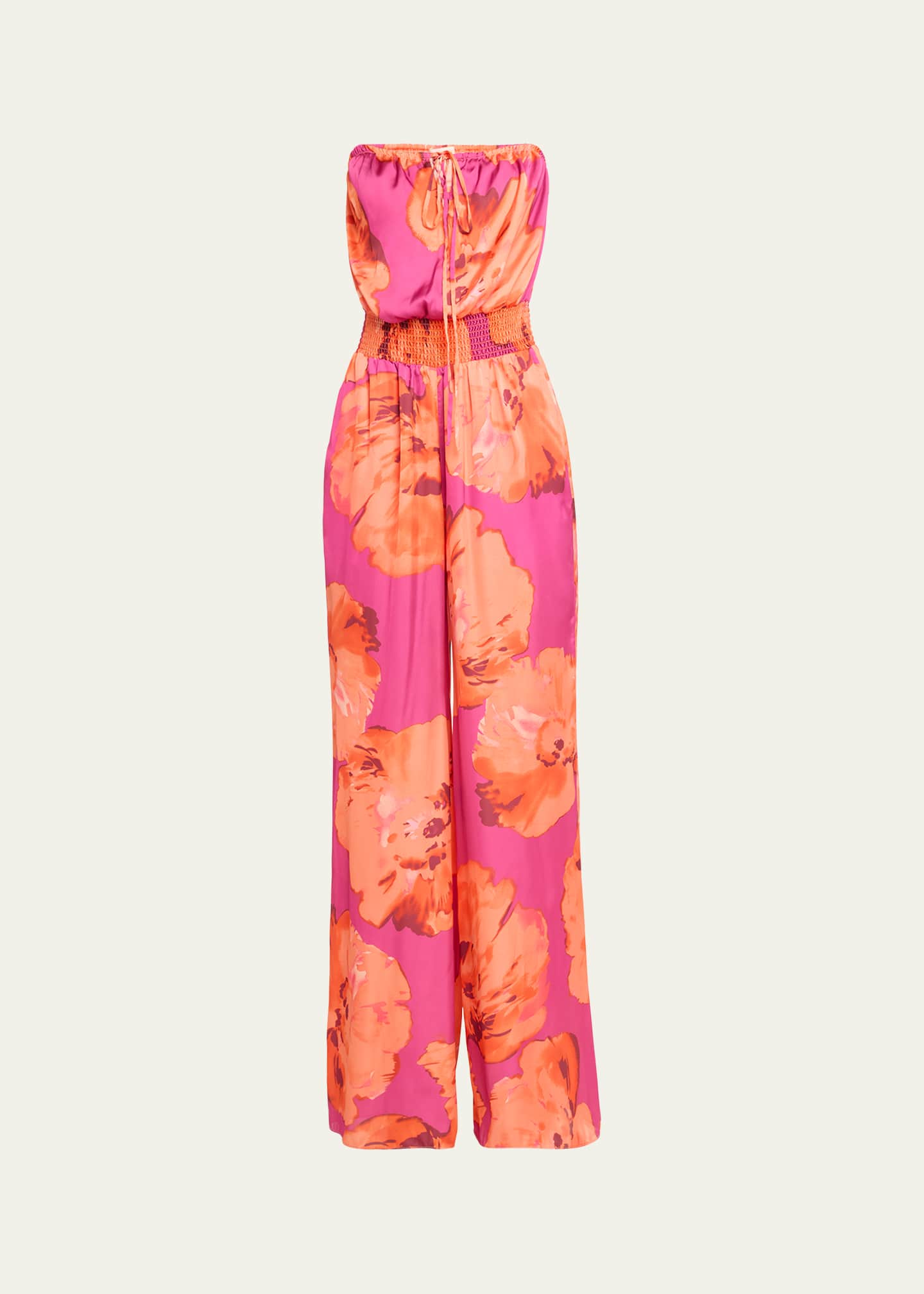 Ramy Brook Mindy Watercolor Bloom Strapless Wide-Leg Jumpsuit ...