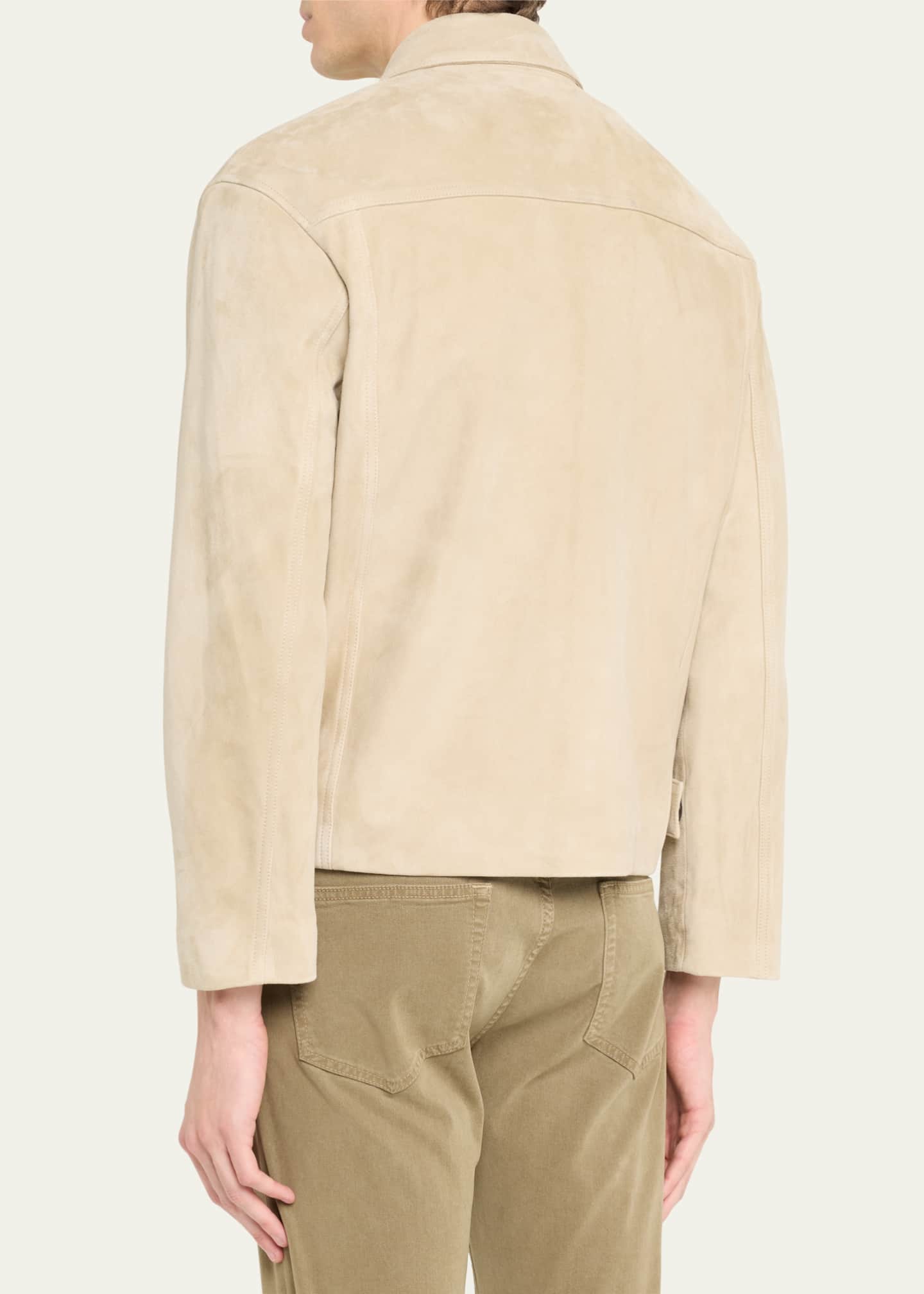 FRAME Men's Suede Full-Zip Clean Jacket - Bergdorf Goodman