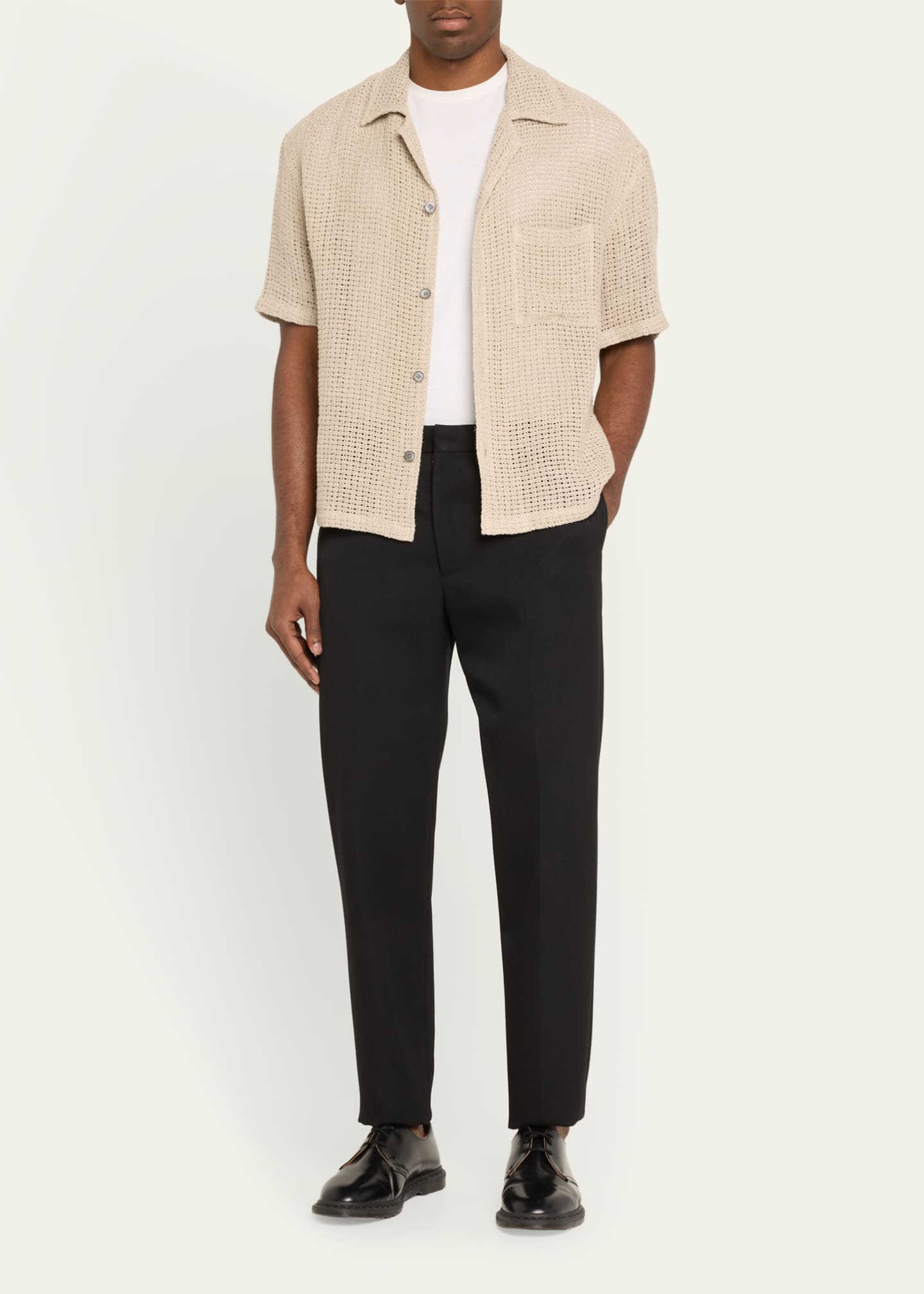 FRAME Men's Linen Open Weave Overshirt - Bergdorf Goodman