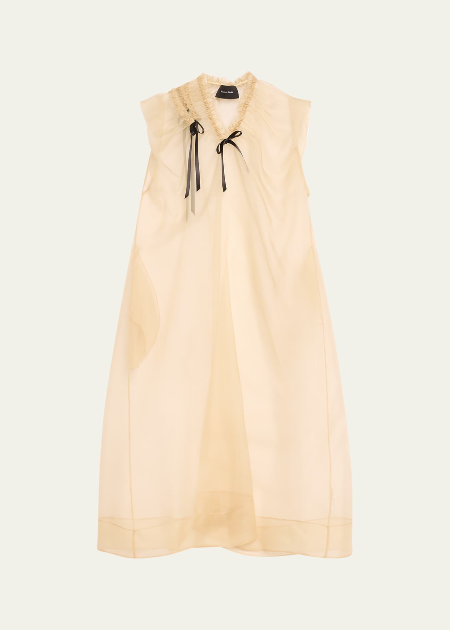 Simone Rocha Organza Cutout Midi Sack Dress with Bow - Bergdorf Goodman