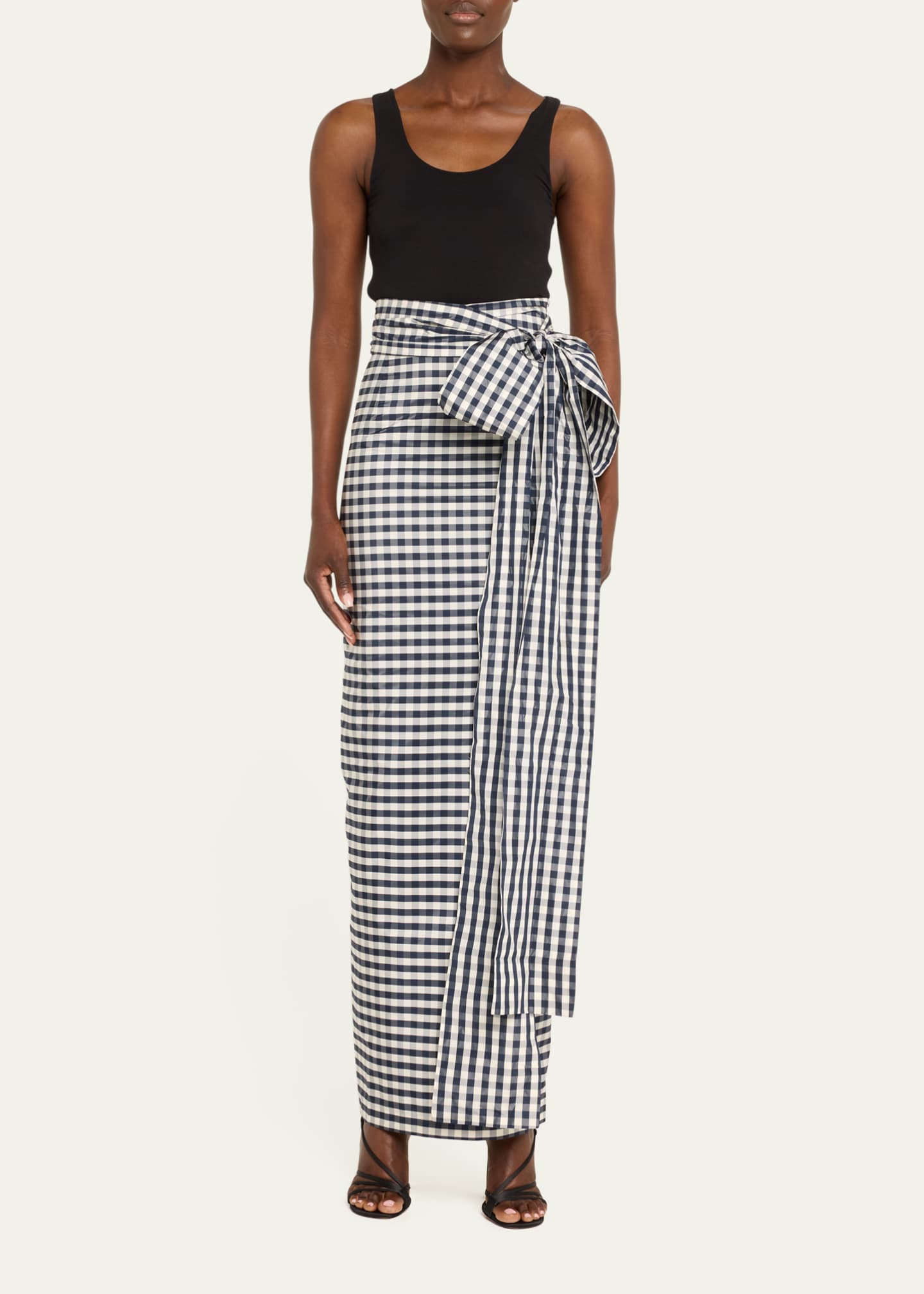 BERNADETTE Bernard Gingham Long Bow Skirt - Bergdorf Goodman
