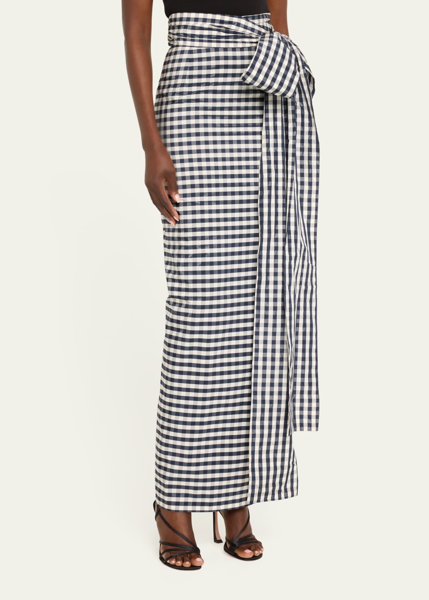 BERNADETTE Bernard Gingham Long Bow Skirt - Bergdorf Goodman