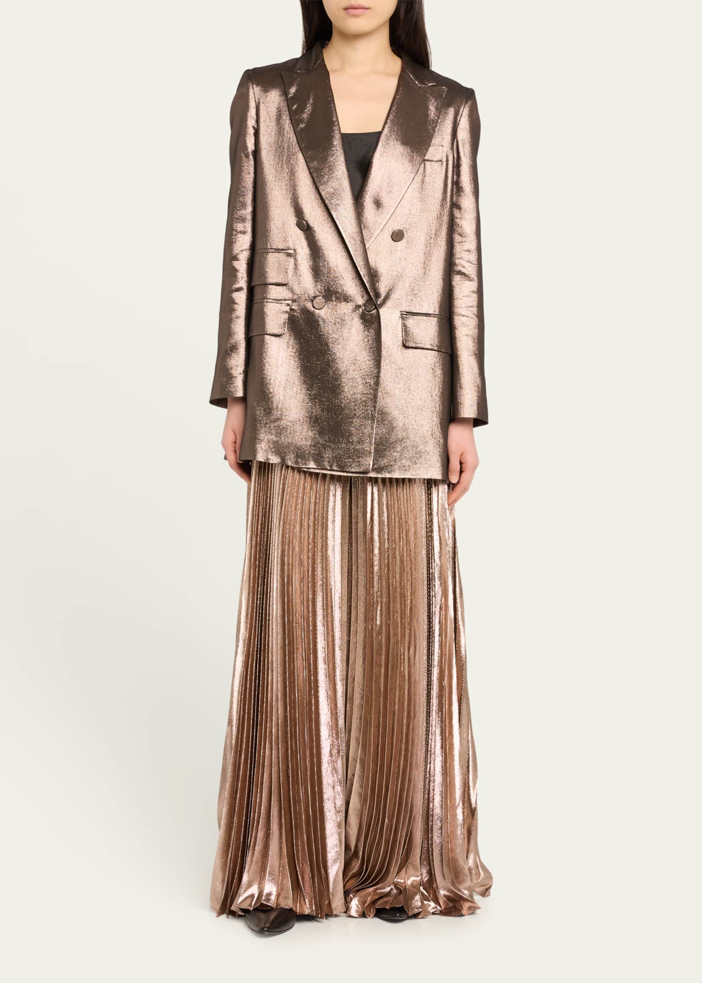 Max Mara Edro Metallic Silk Blazer Jacket - Bergdorf Goodman