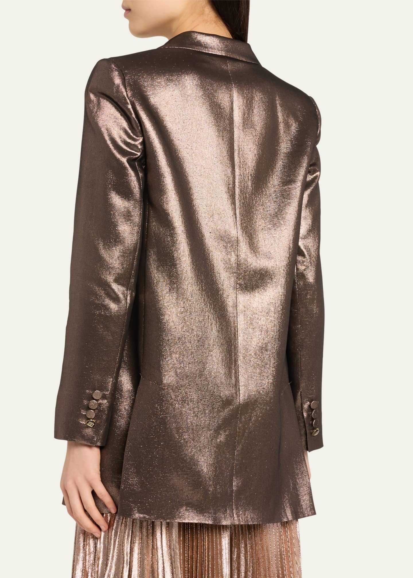 Max Mara Edro Metallic Silk Blazer Jacket - Bergdorf Goodman