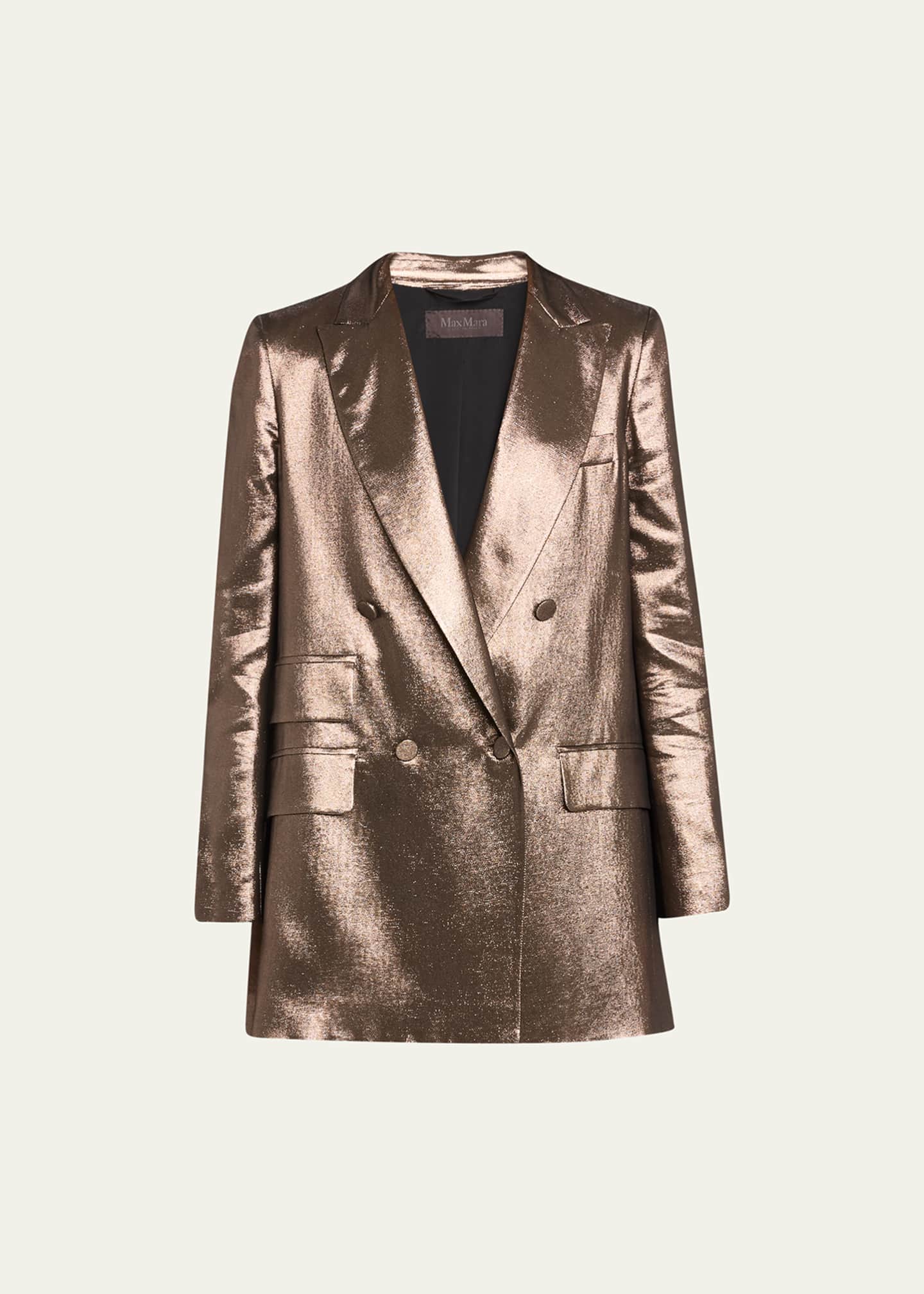 Max Mara Edro Metallic Silk Blazer Jacket - Bergdorf Goodman