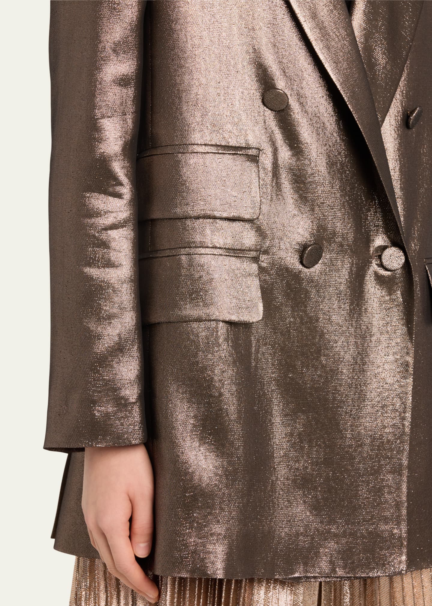 Max Mara Edro Metallic Silk Blazer Jacket - Bergdorf Goodman