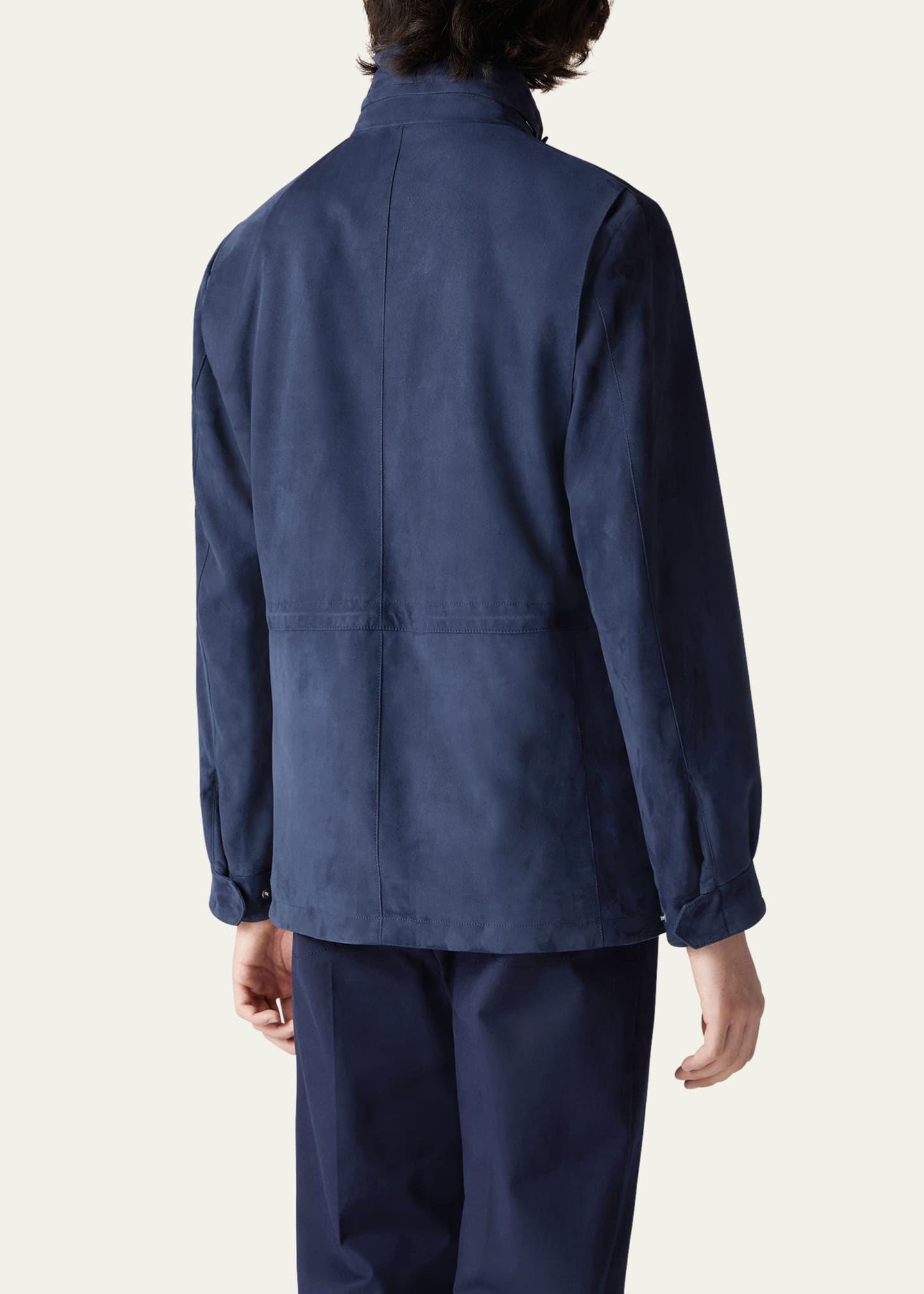 Loro Piana Men's Suede Concealed-Zip Field Jacket - Bergdorf Goodman