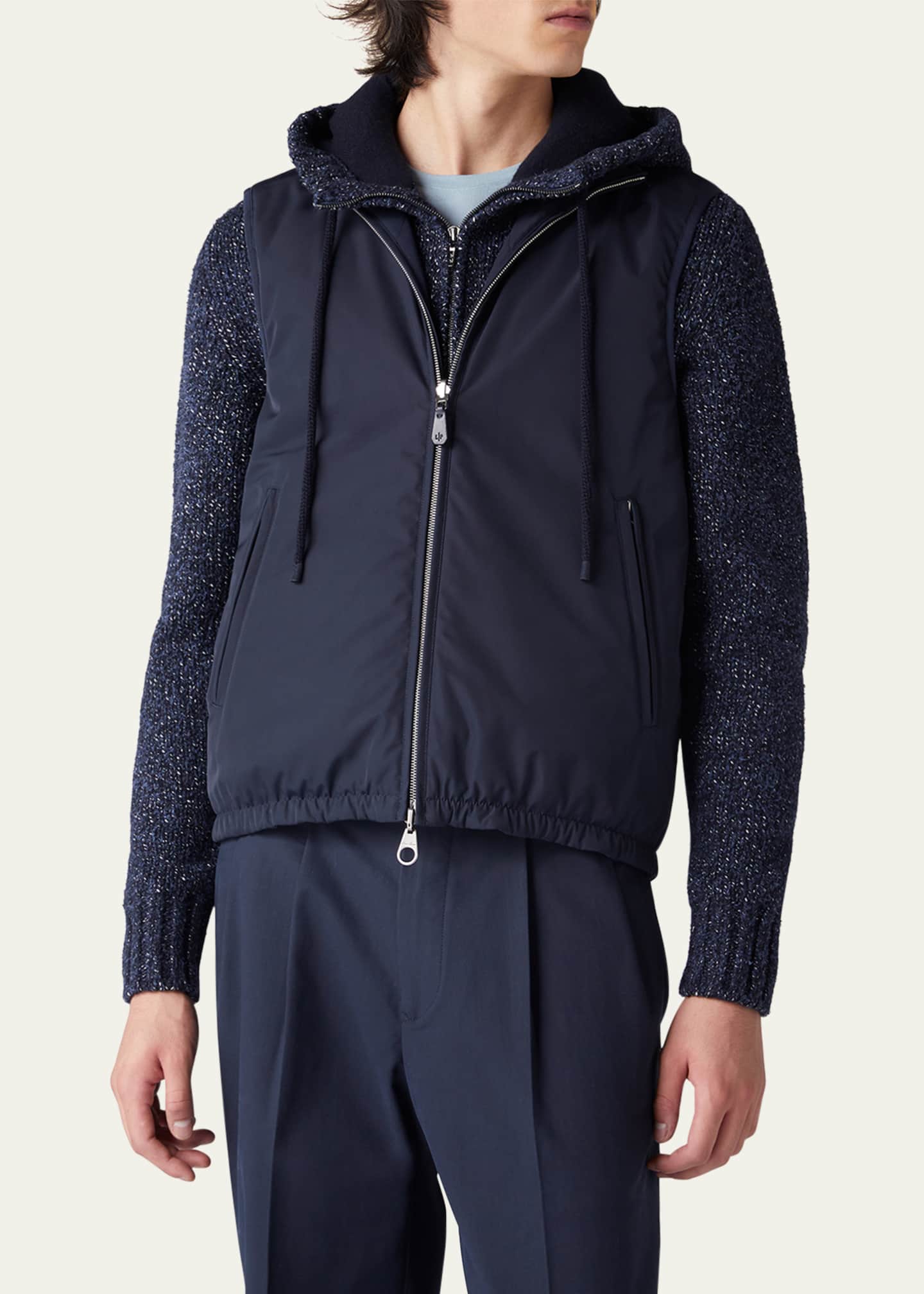 Loro Piana Men's Tarui Reversible Zip Vest - Bergdorf Goodman