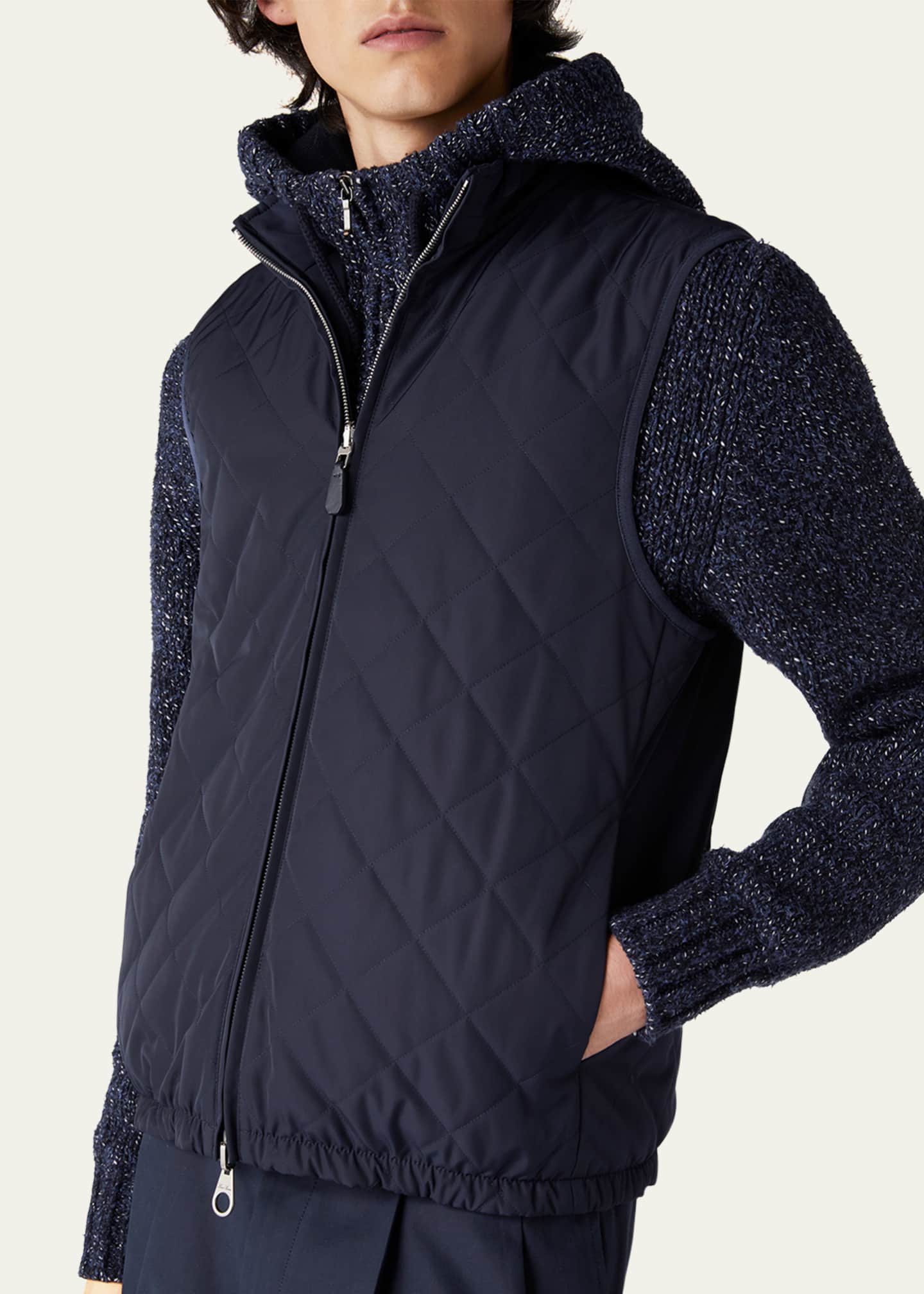 Loro Piana Men's Tarui Reversible Zip Vest - Bergdorf Goodman