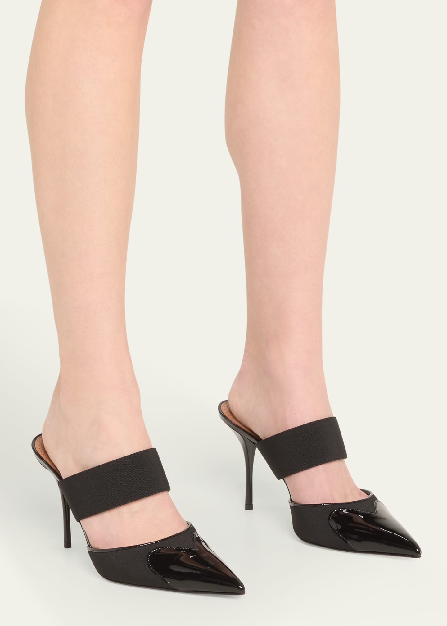 ALAIA Patent Heart-Toe Stiletto Mules - Bergdorf Goodman
