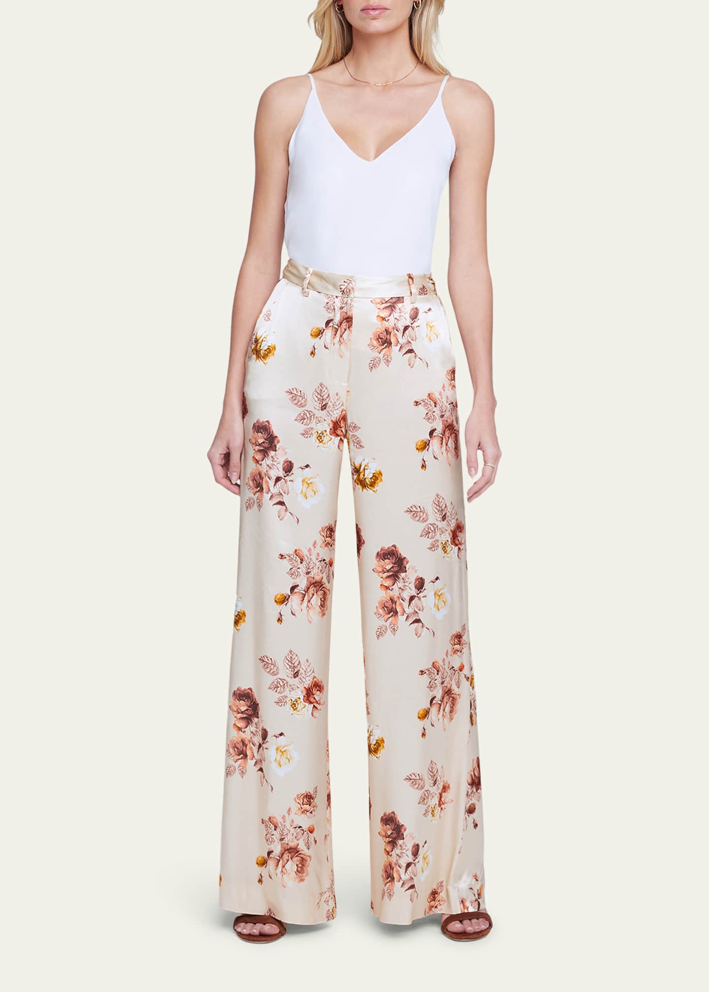 L'Agence Rose Printed Pilar Wide-Leg Pants - Bergdorf Goodman