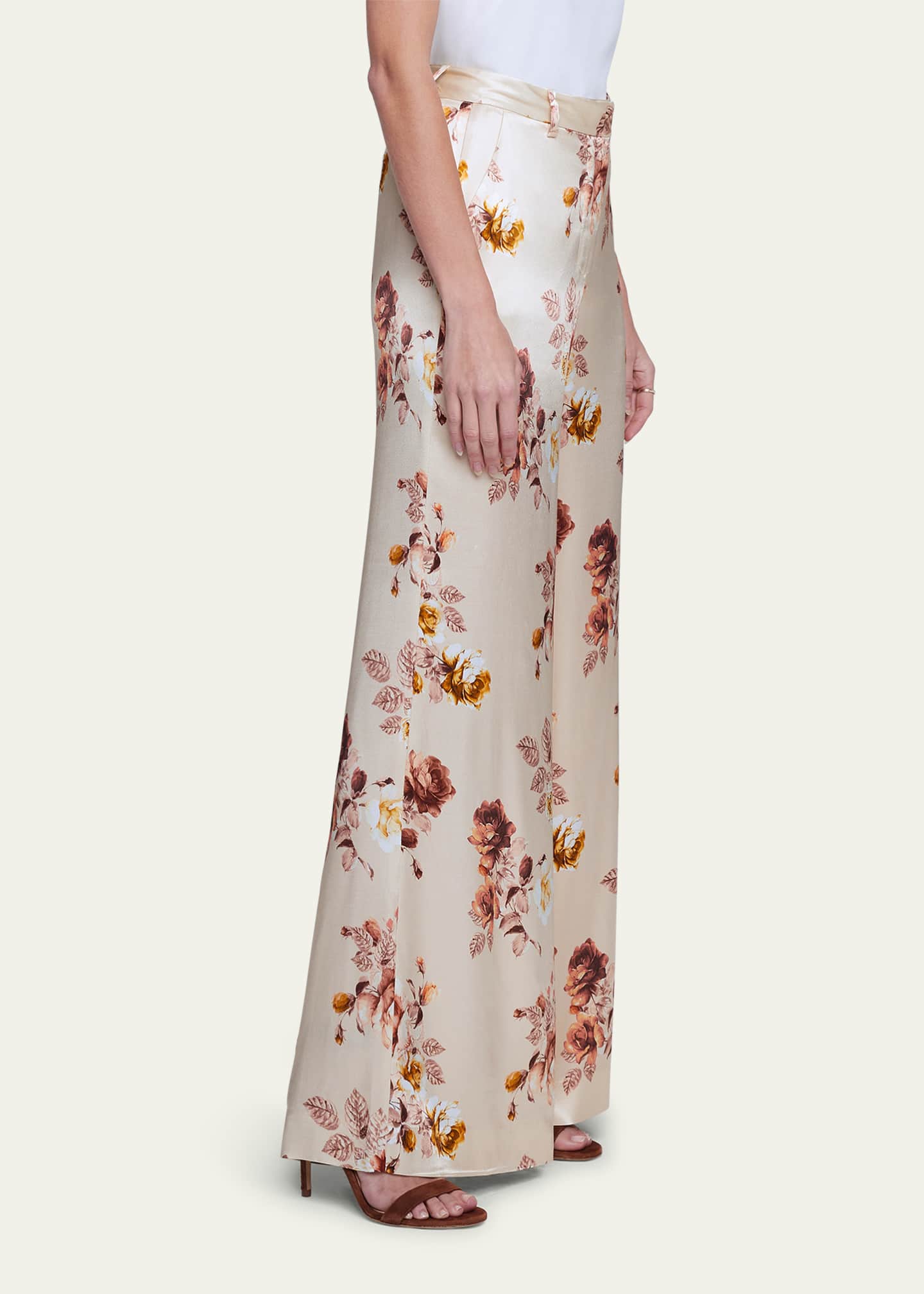L'Agence Rose Printed Pilar Wide-Leg Pants - Bergdorf Goodman