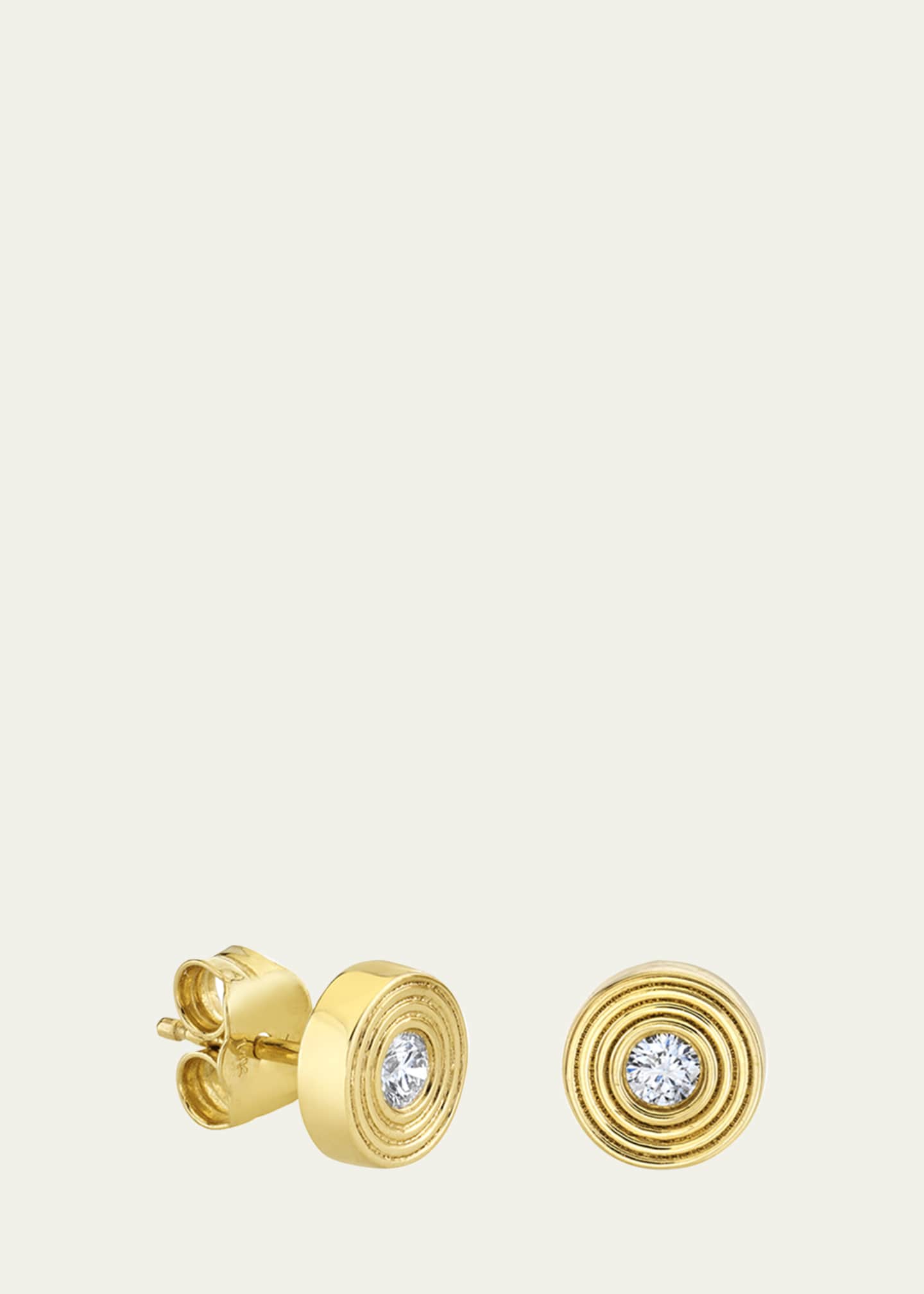 Sydney Evan 14K Diamond Fluted Bezel Stud Earring, Single - Bergdorf ...