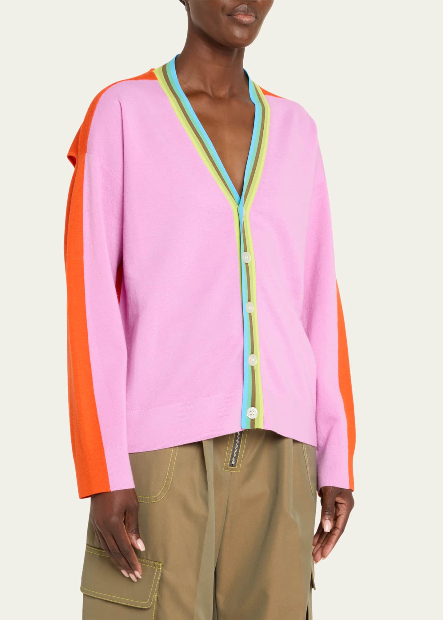 CHRISTOPHER JOHN ROGERS Convertible Colorblock Knit Cardigan - Bergdorf ...