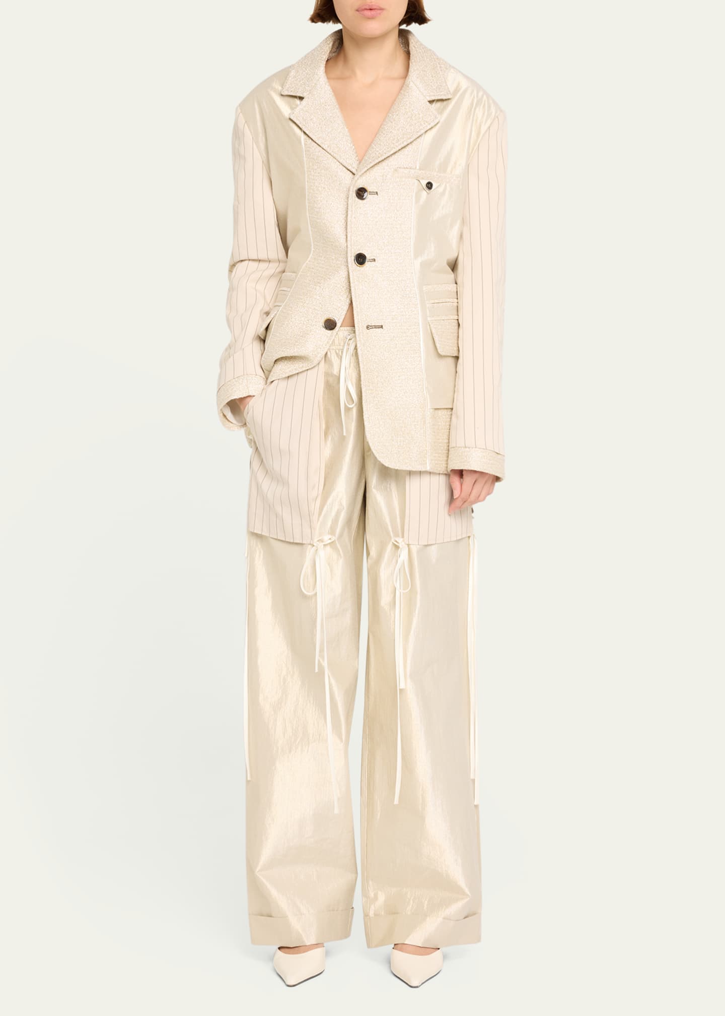 CHRISTOPHER JOHN ROGERS Metallic Taffeta Inside Out Blazer Jacket ...