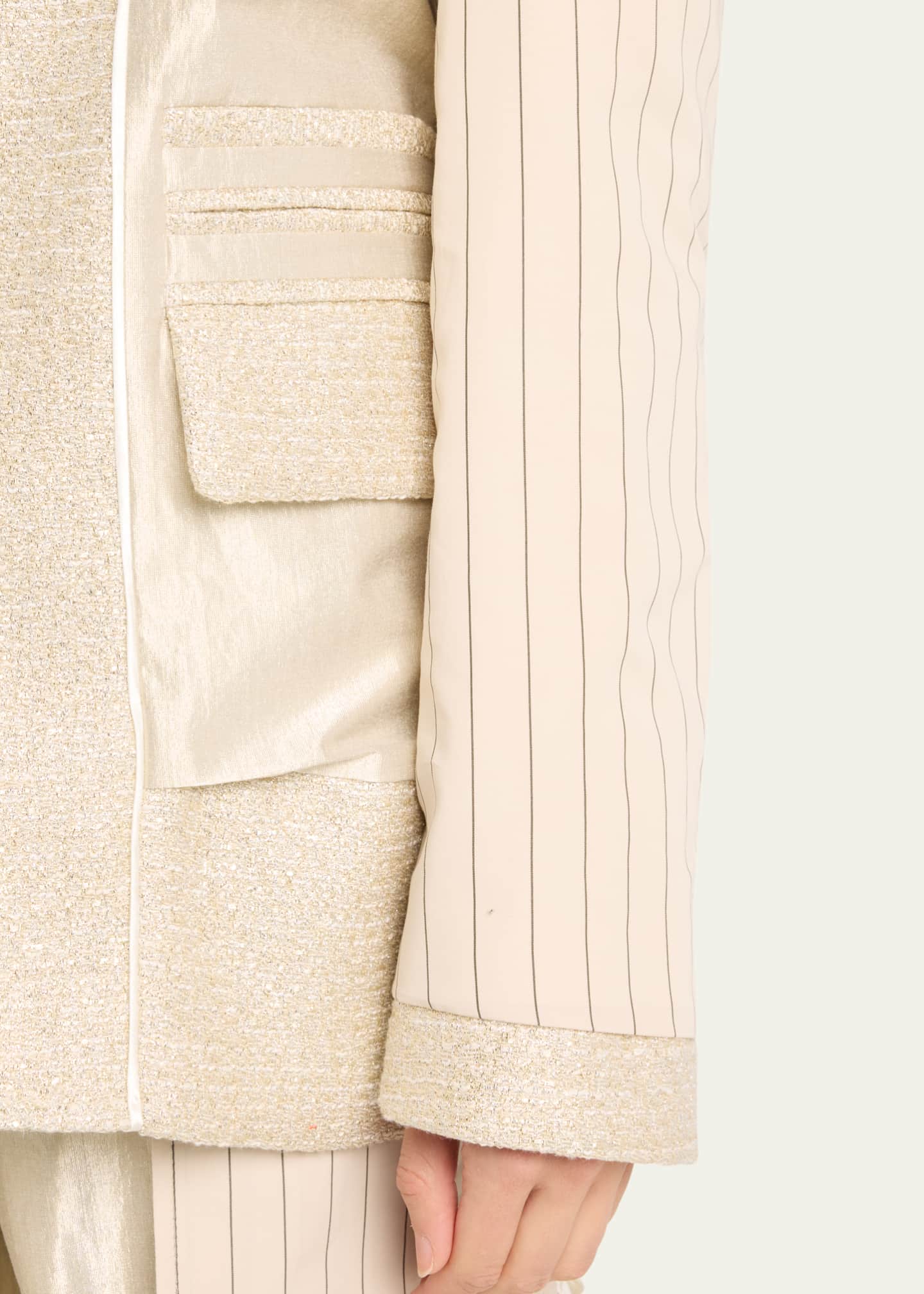 CHRISTOPHER JOHN ROGERS Metallic Taffeta Inside Out Blazer Jacket ...