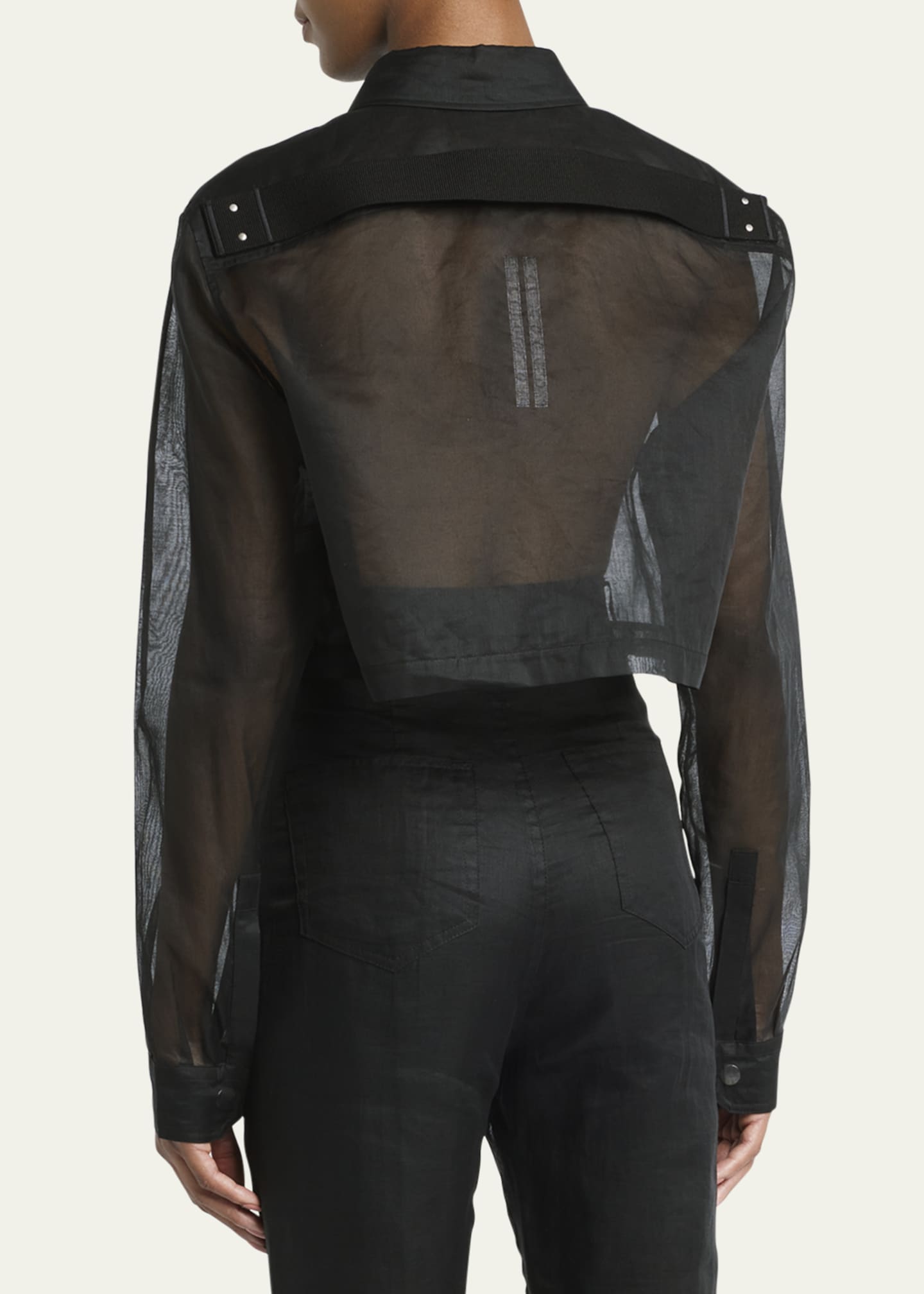 Rick Owens Sheer Cropped Overshirt - Bergdorf Goodman