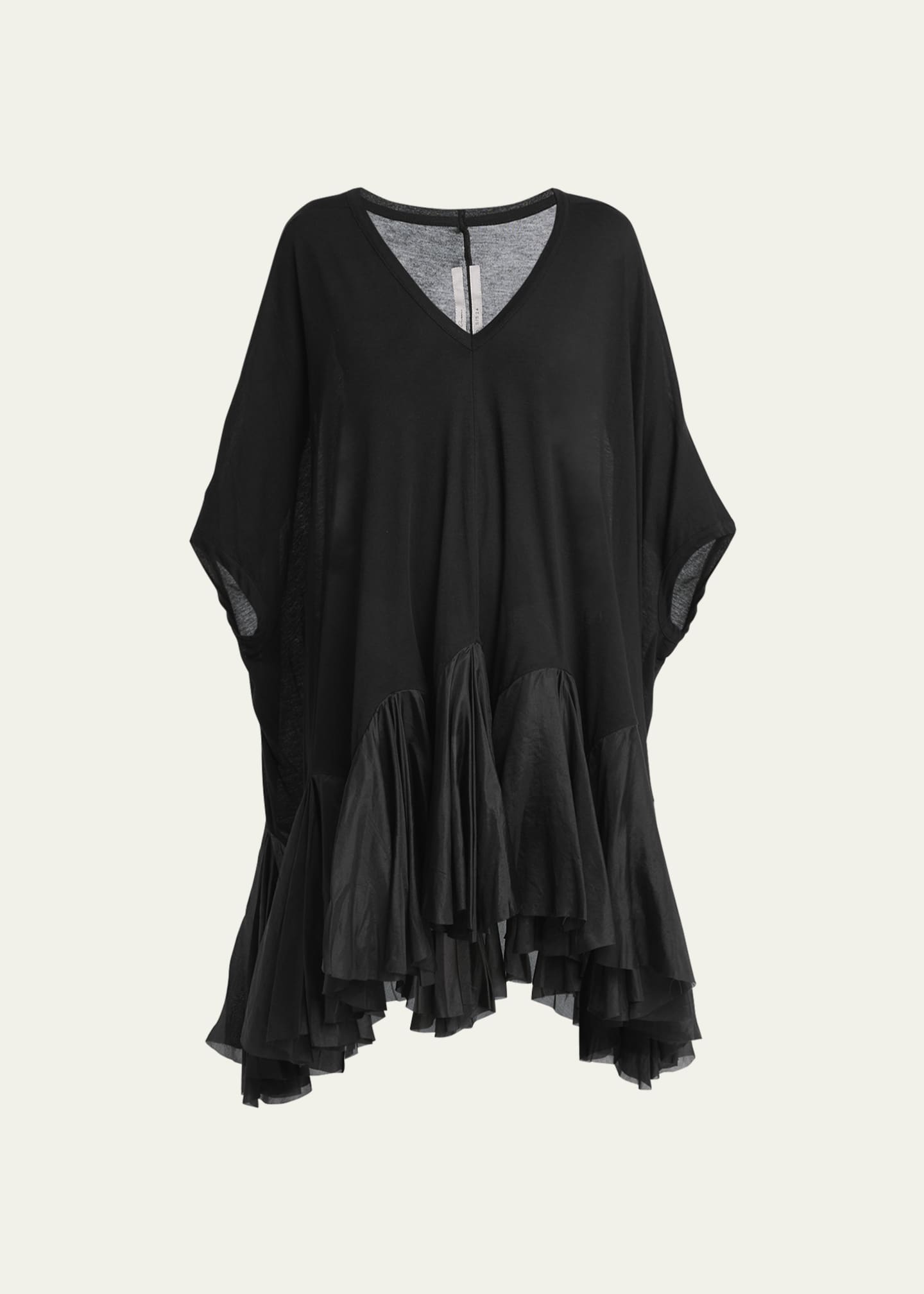 Rick Owens Tunic V-Neck Flounce Dress - Bergdorf Goodman
