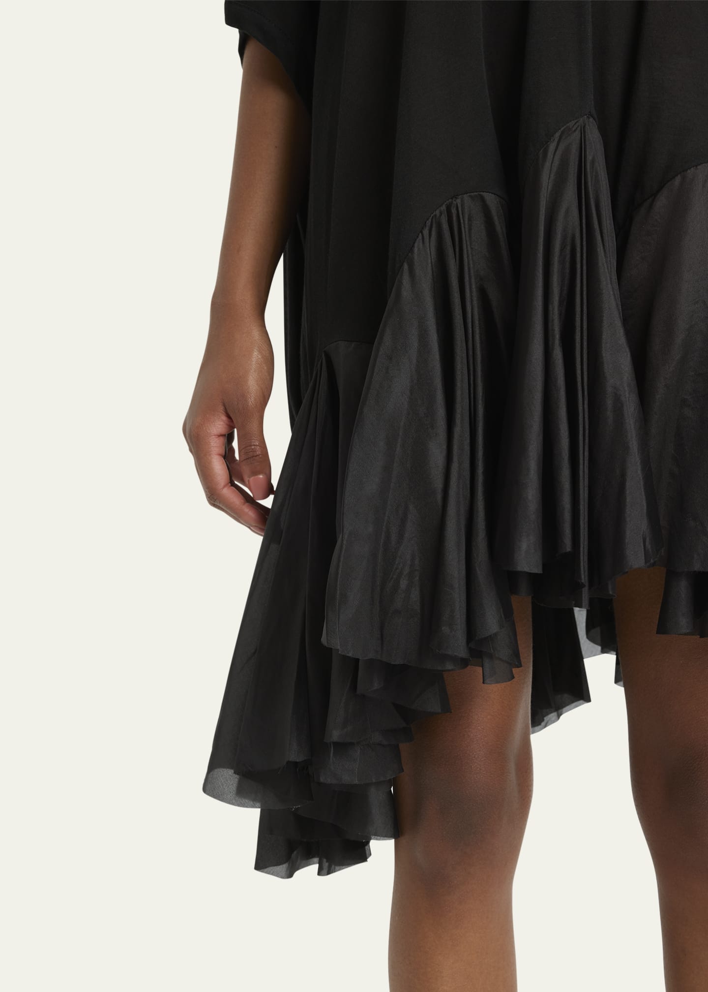 Rick Owens Tunic V-Neck Flounce Dress - Bergdorf Goodman