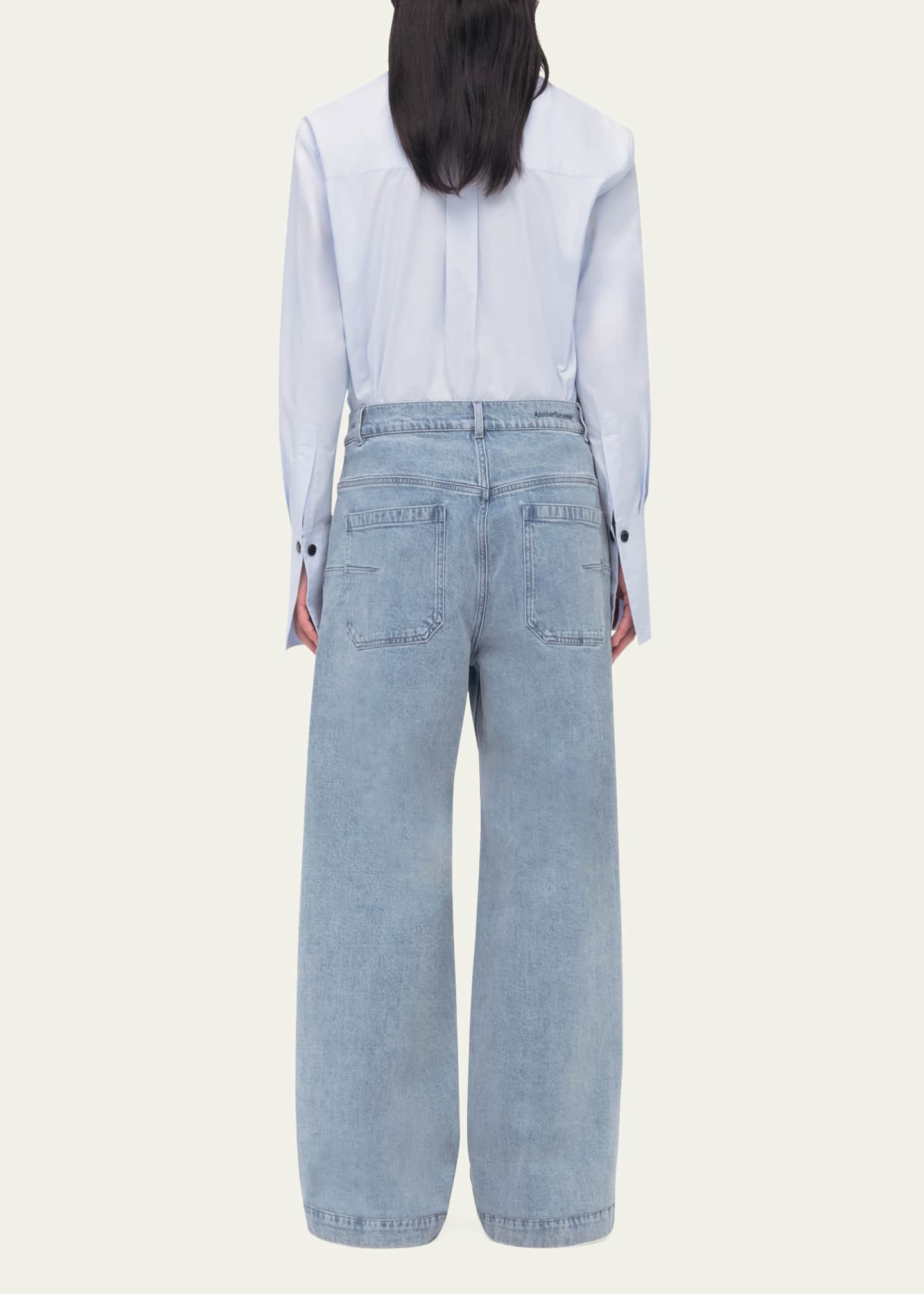 Another Tomorrow Carpenter Denim Wide-Leg Pants - Bergdorf Goodman