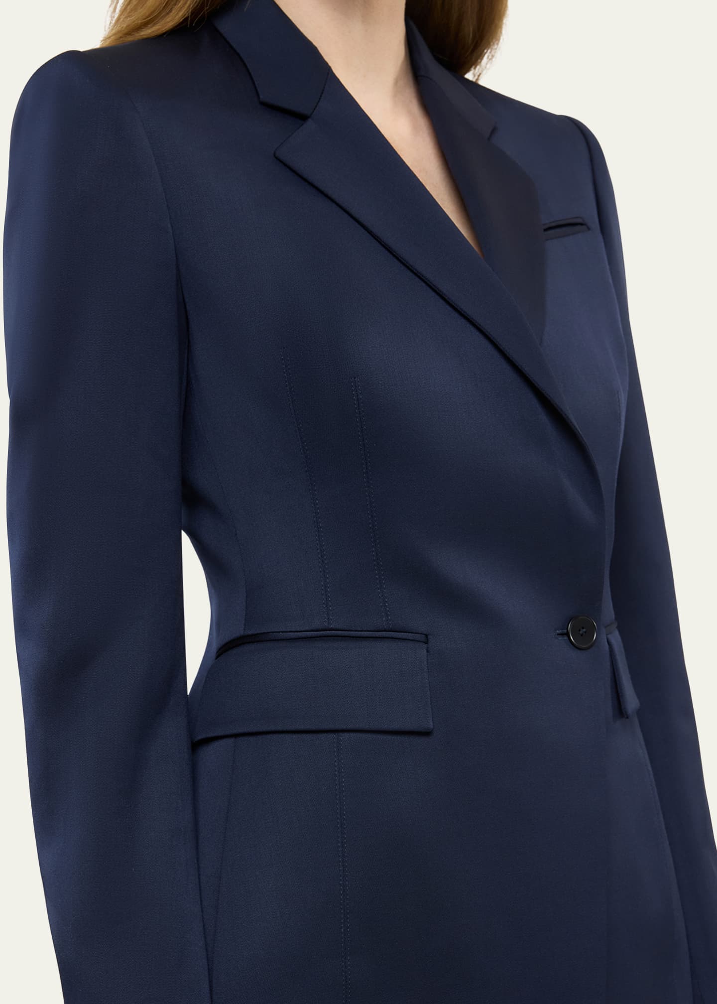 Another Tomorrow Seamed Waist Wool Jacket - Bergdorf Goodman