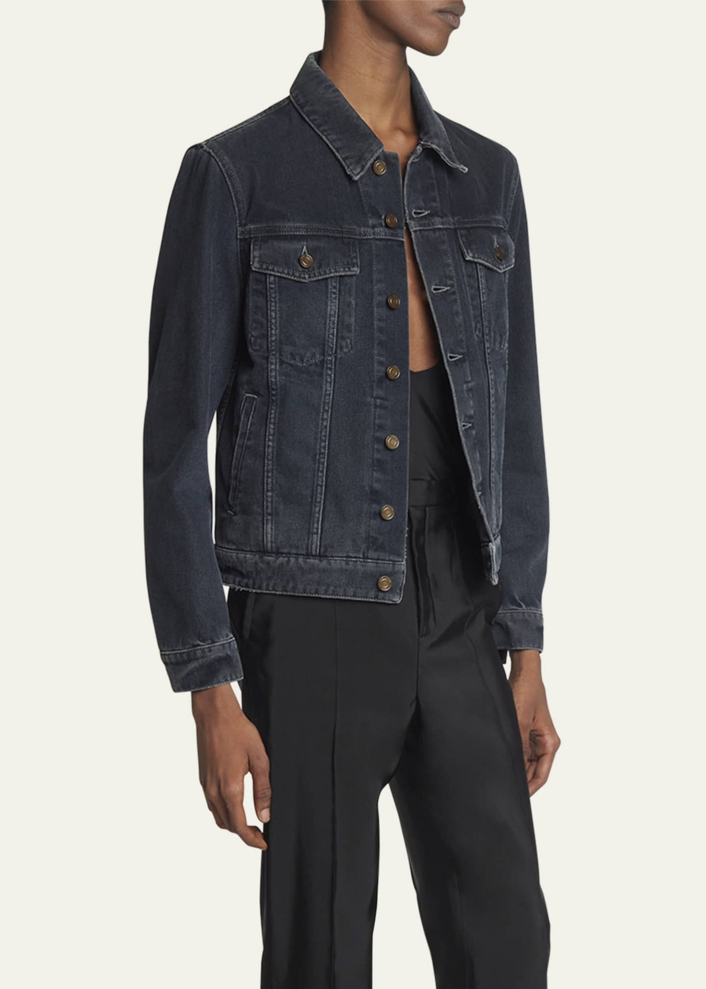 Saint Laurent Men's Faded Denim Jacket - Bergdorf Goodman