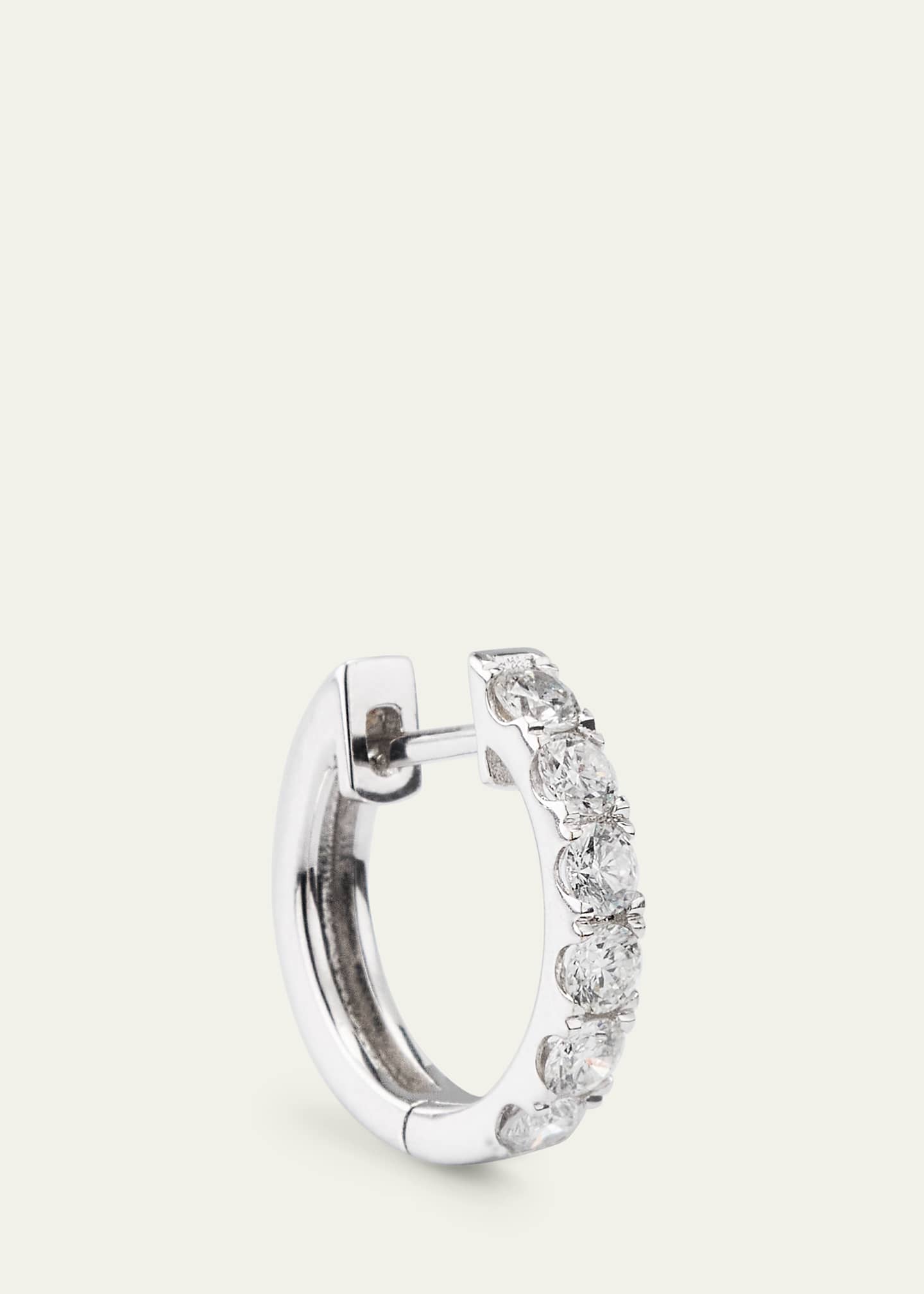 Lois Sasson Design Men's 14K White Gold Diamond Hoop Earring, Single ...