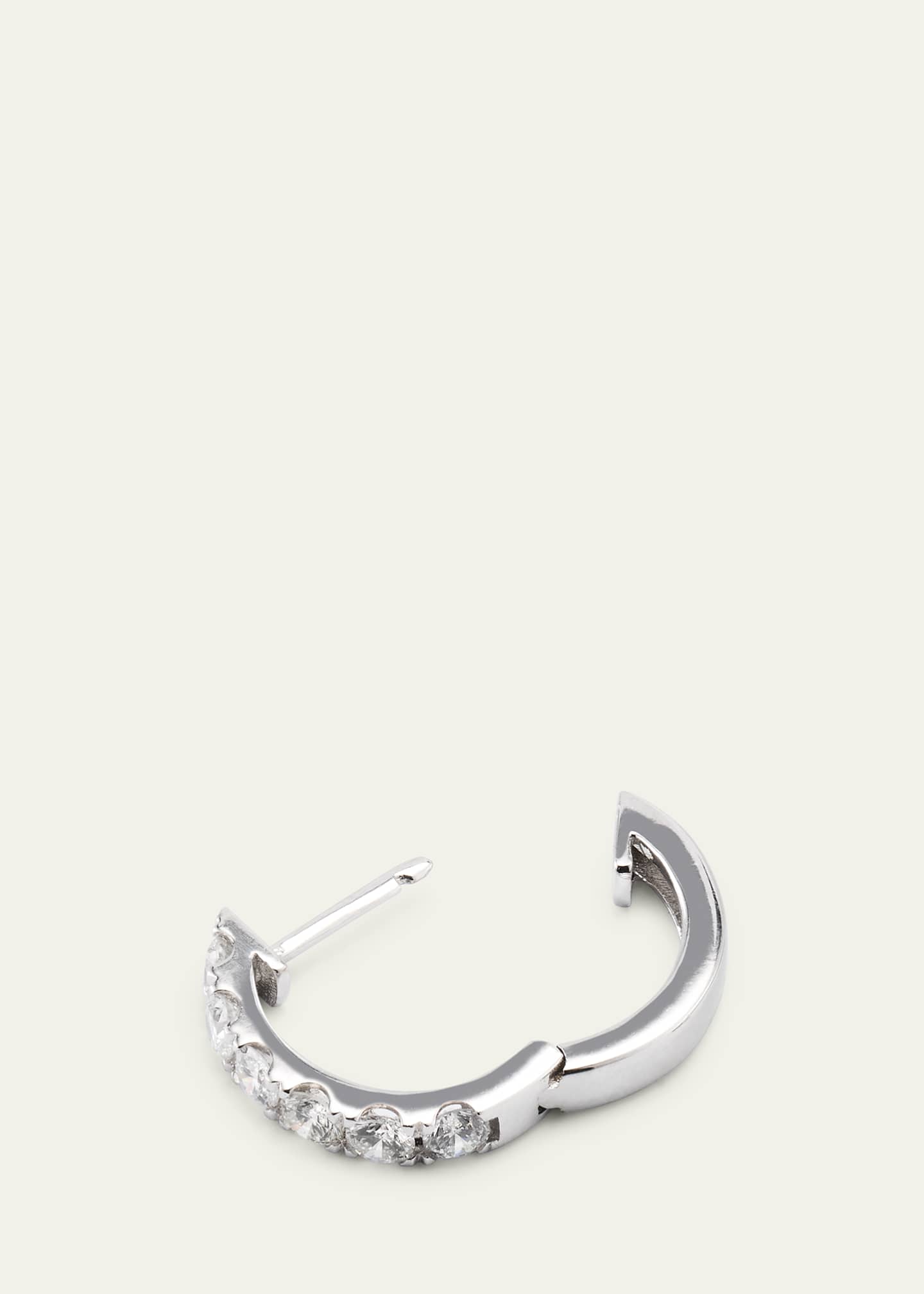 Lois Sasson Design Men's 14K White Gold Diamond Hoop Earring, Single ...