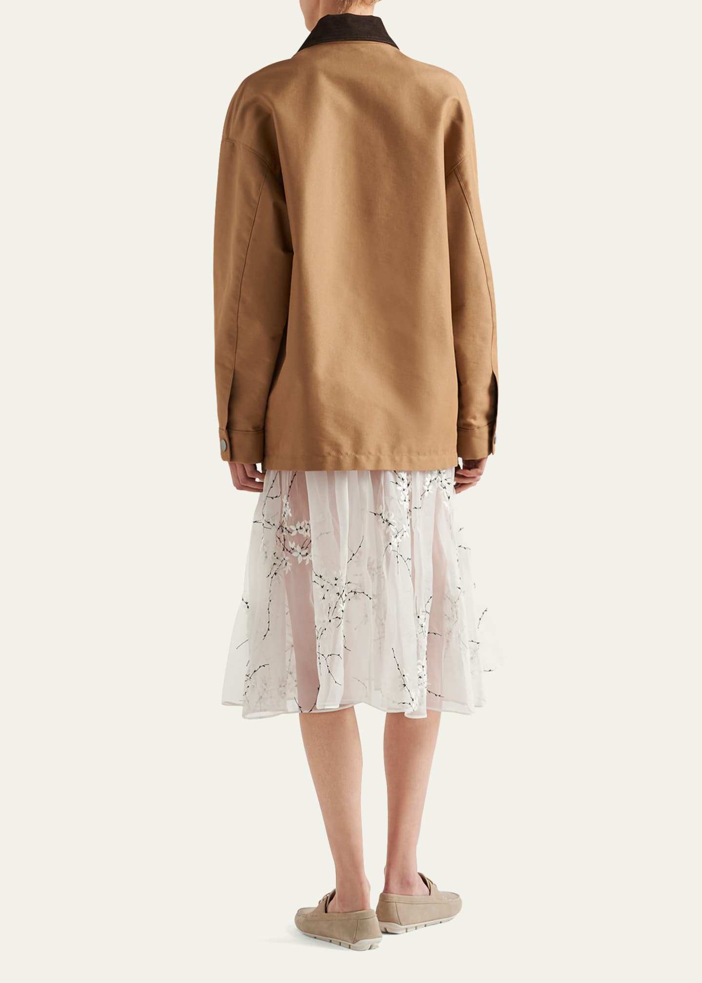 Prada Canvas Corduroy Collar Jacket - Bergdorf Goodman