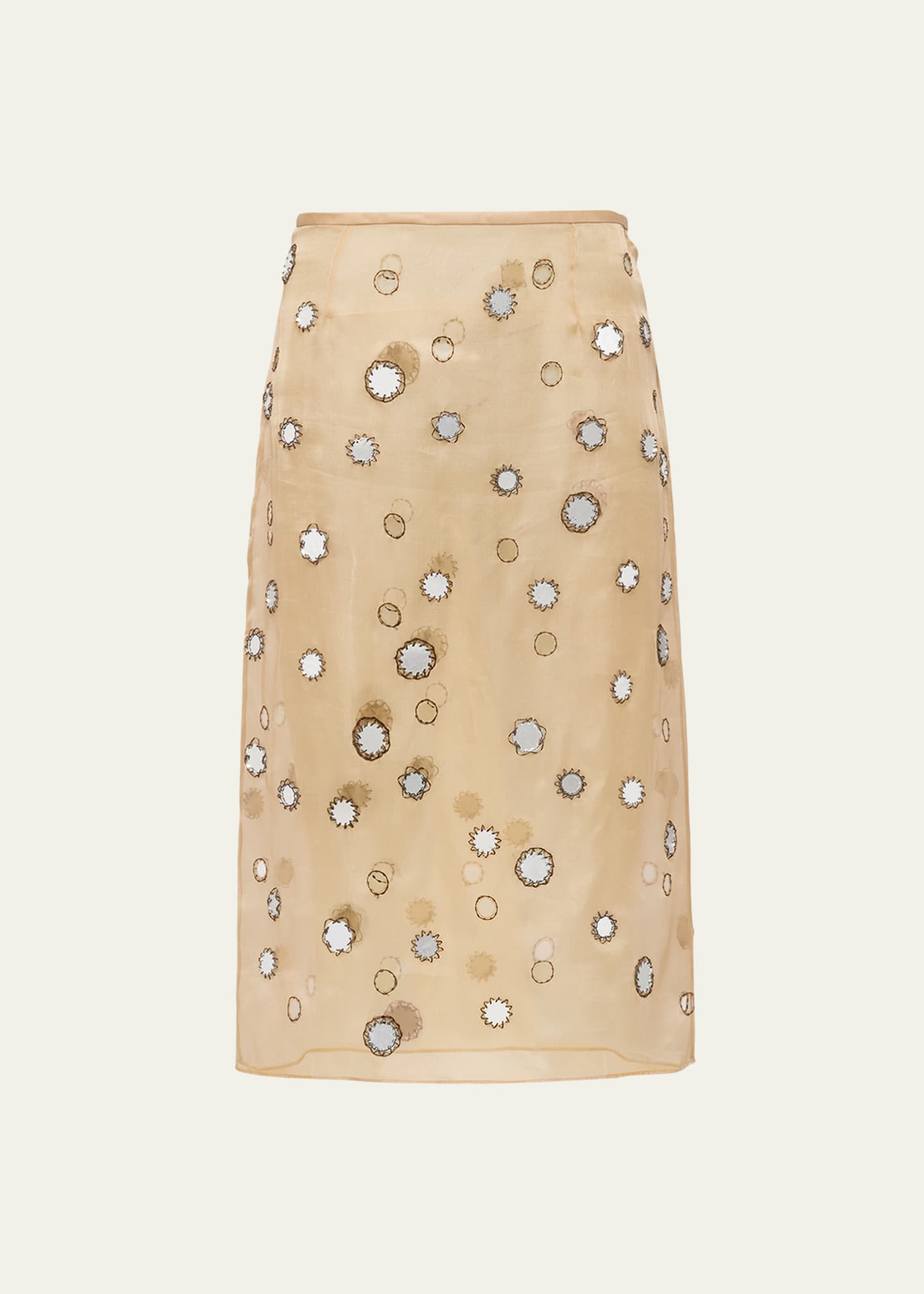 Prada Mirror Disc Organza Midi Skirt - Bergdorf Goodman