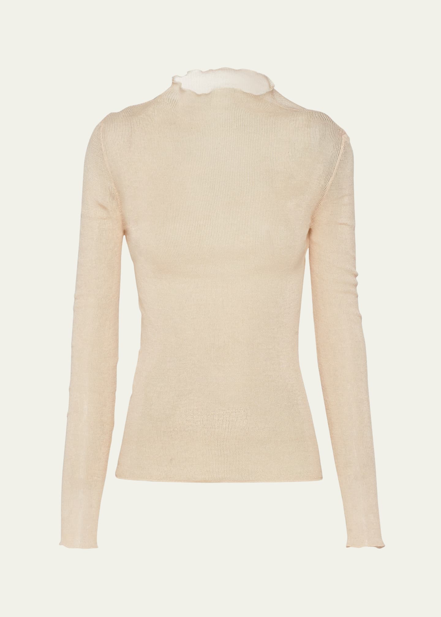 Prada Superfine Cotton Knit Mock-Neck Top - Bergdorf Goodman
