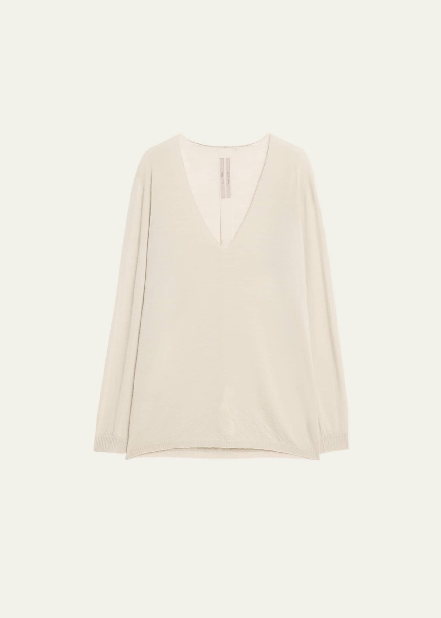 Rick Owens Men's Deep V-Neck Lightweight Wool Sweater - Bergdorf Goodman
