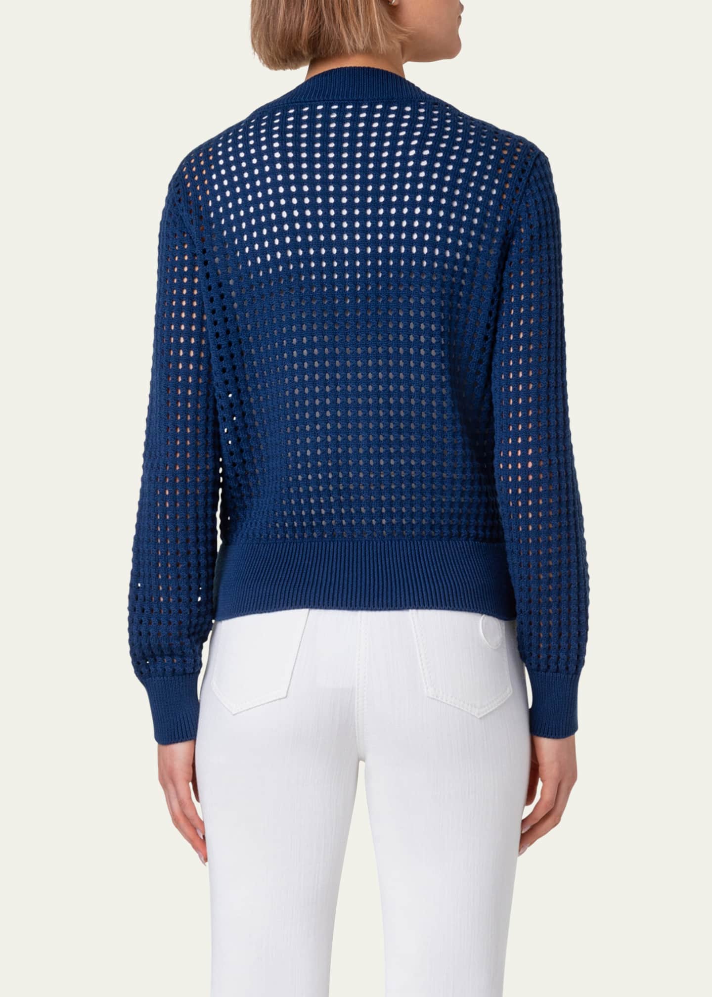 Akris punto Chunky Cotton Mesh Knit Cardigan - Bergdorf Goodman